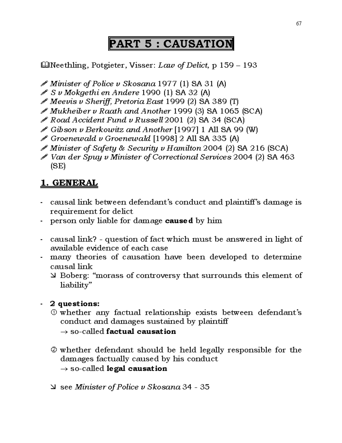 Causation Part 5 Causation And Neethling Potgieter Visser Law Of