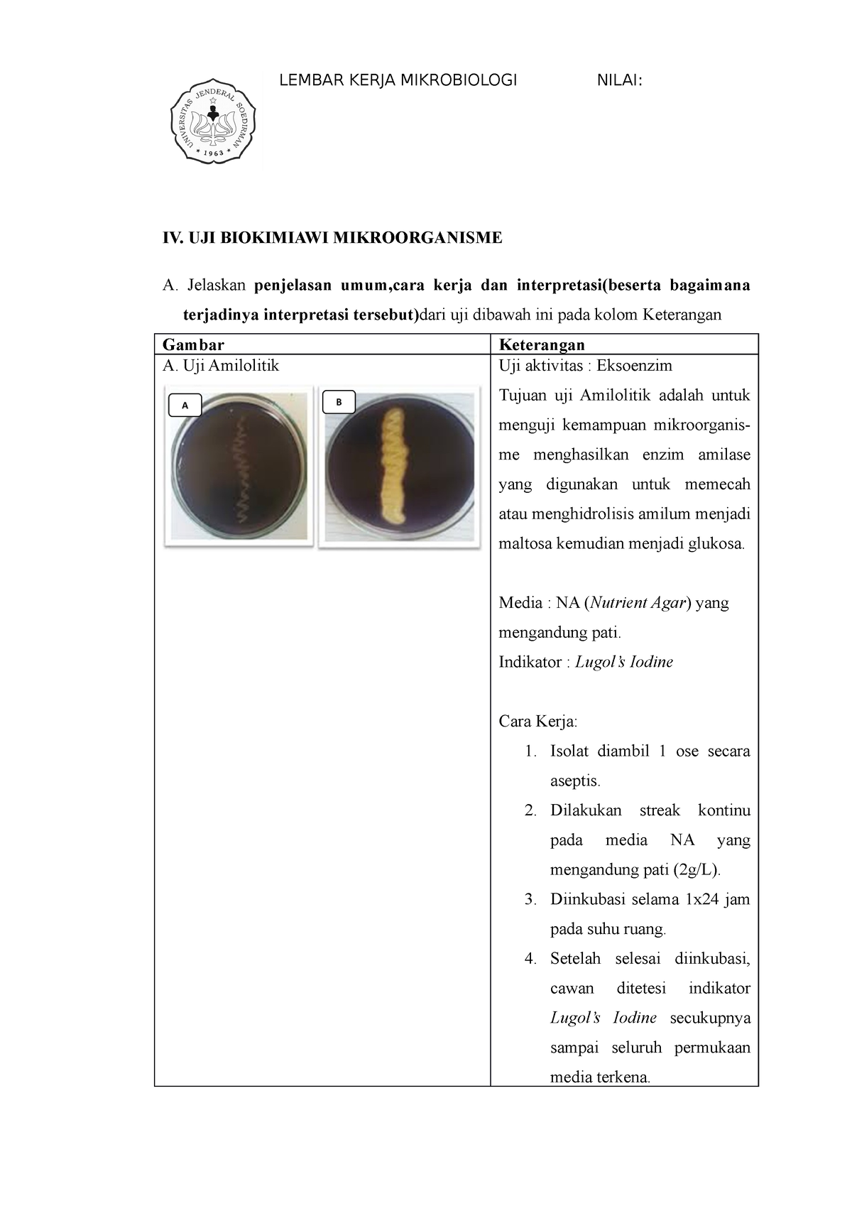 Mikrobiologi Uji Biokimiawi Mikroorganisme Iv Uji Biokimiawi