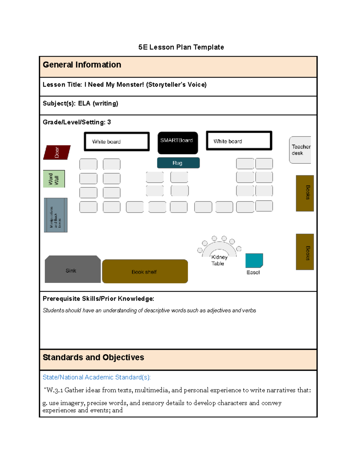 Ed Tpa Lesson Plan Literacy 2 5e Lesson Plan Template General