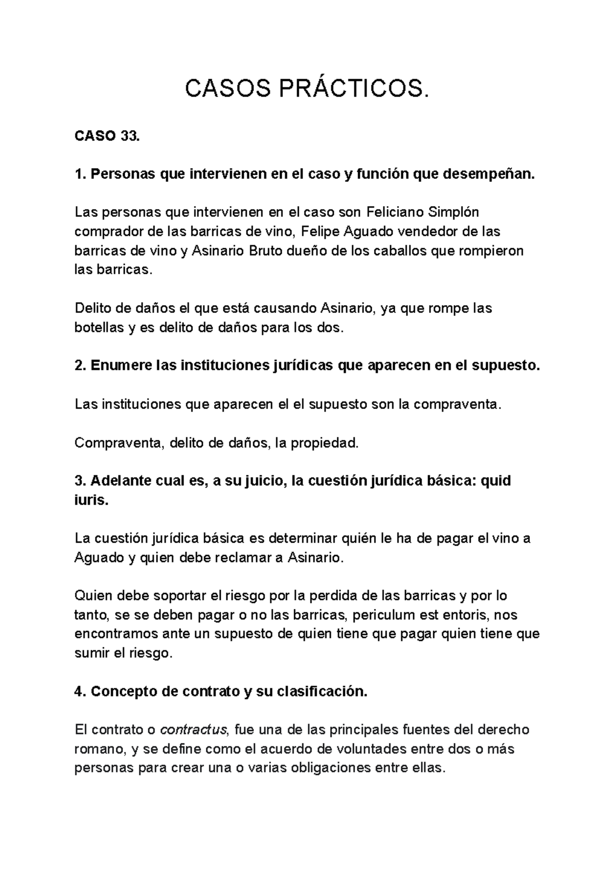 Casos Prácticos De Derecho Romano 2 Casos PrÁcticos Caso 33 1