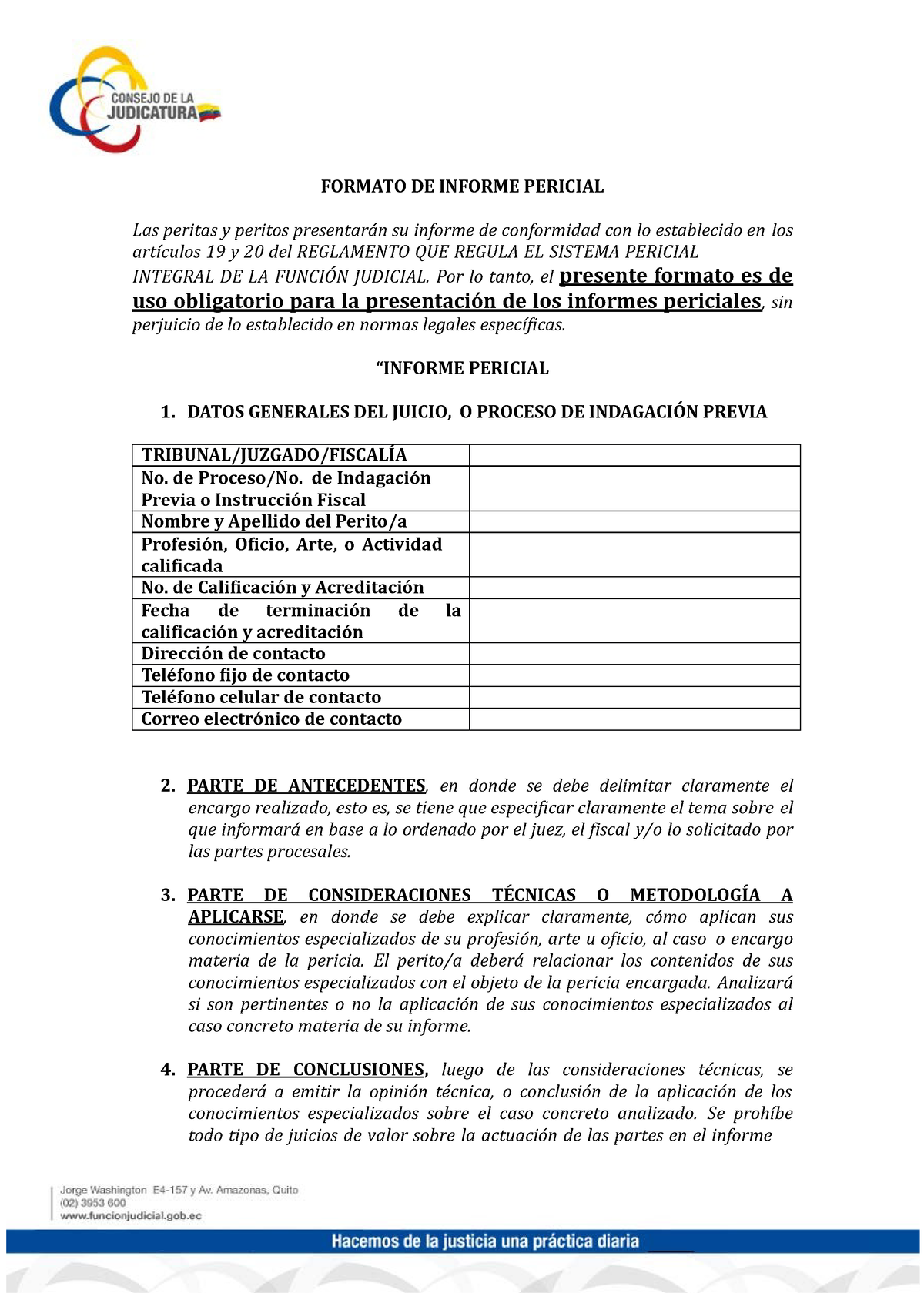 Formato De Informe Pericial Ok Formato De Informe Pericial Las