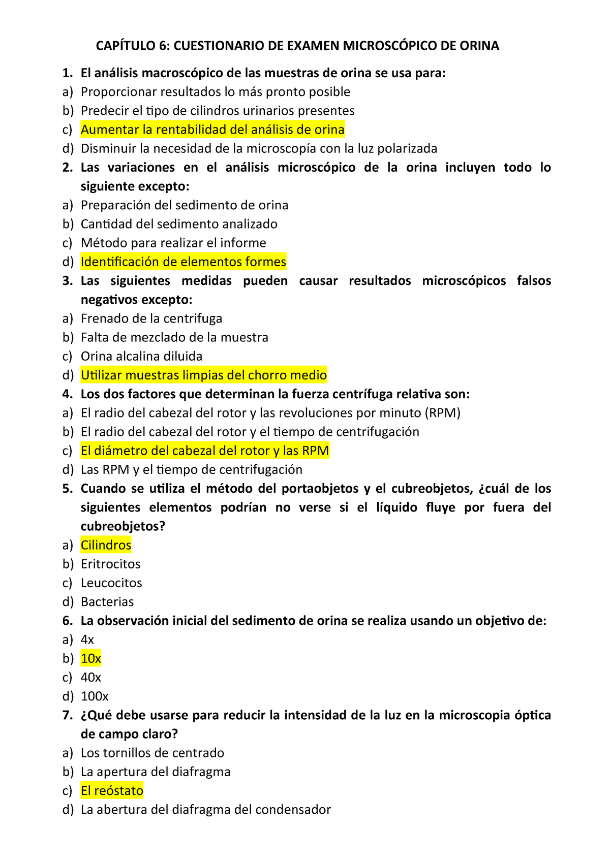 Preguntas De Examen General Respuestas