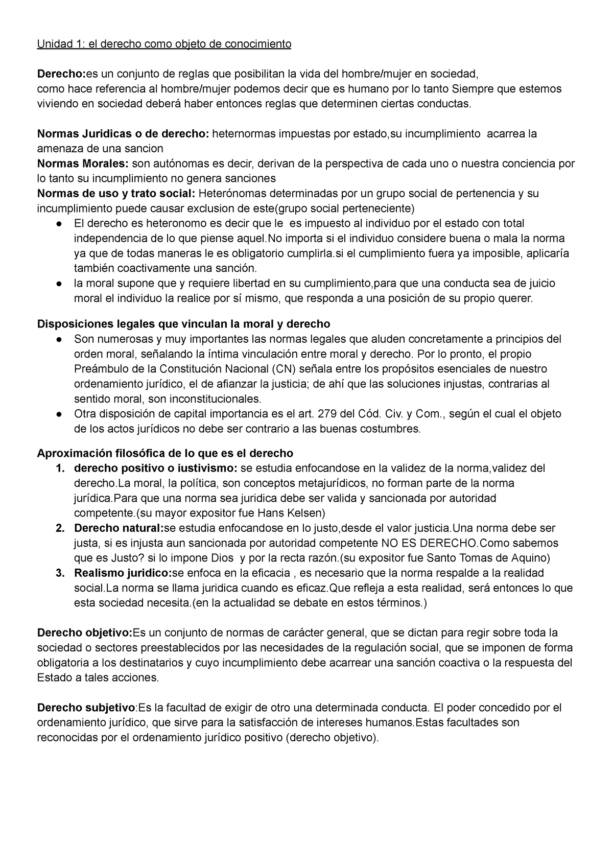 Derecho Unidad 1234 Y 5 Primer Parcial Unidad 1 El Derecho Como