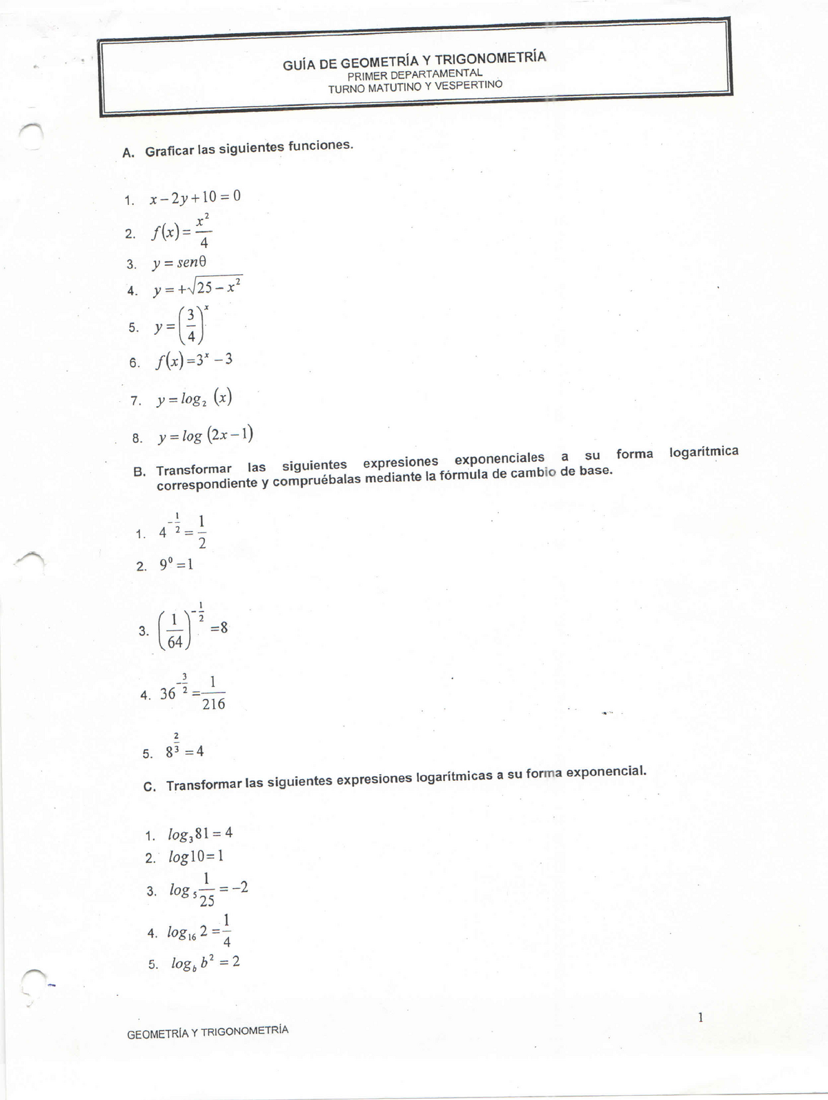 Guía De Geometría Y Trigonometría Guia De Geometria Y Trigonometria