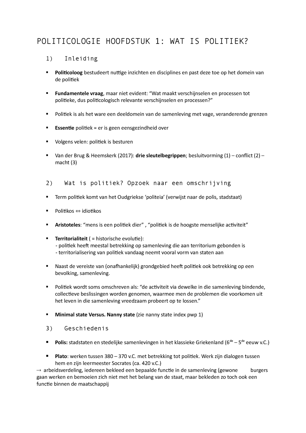 Politicologie Samenvatting H1 4 Politicologie Hoofdstuk 1 Wat Is