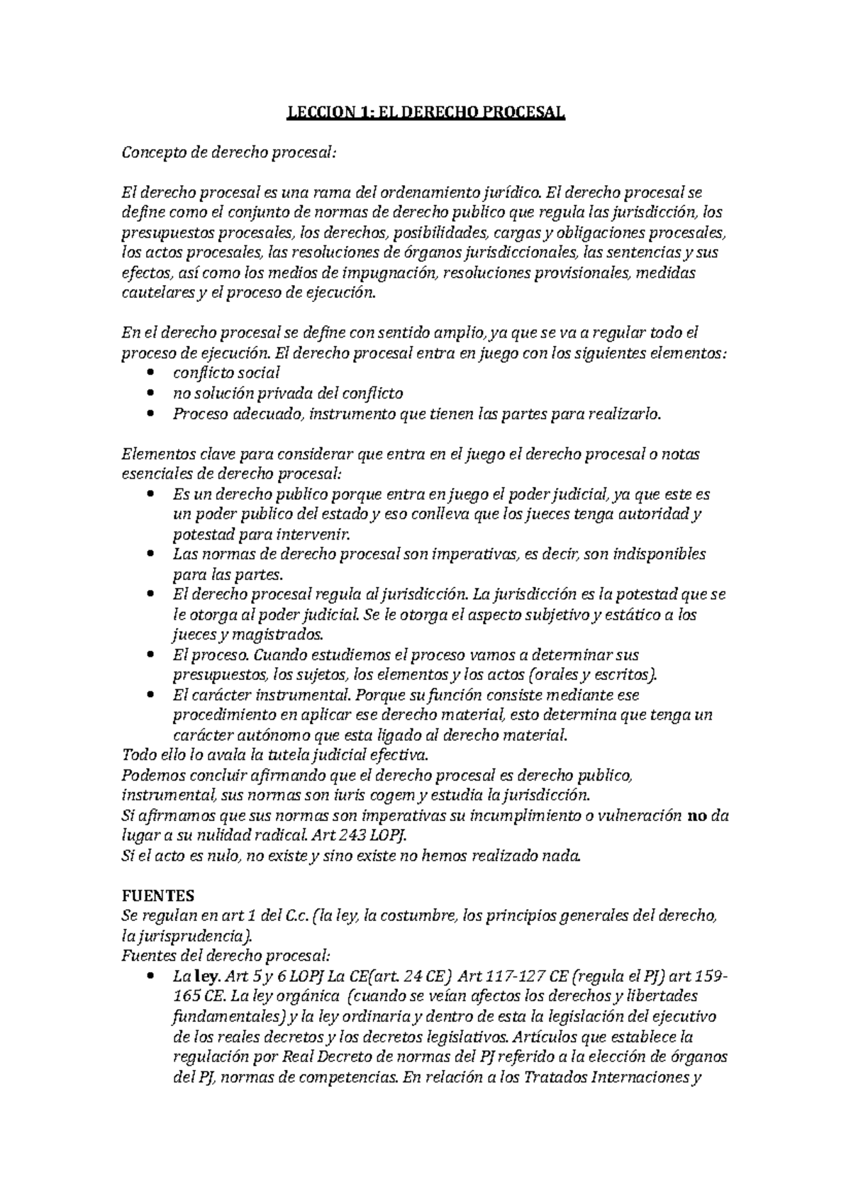 Derecho Procesal Lección 1 Leccion 1 El Derecho Procesal Concepto De