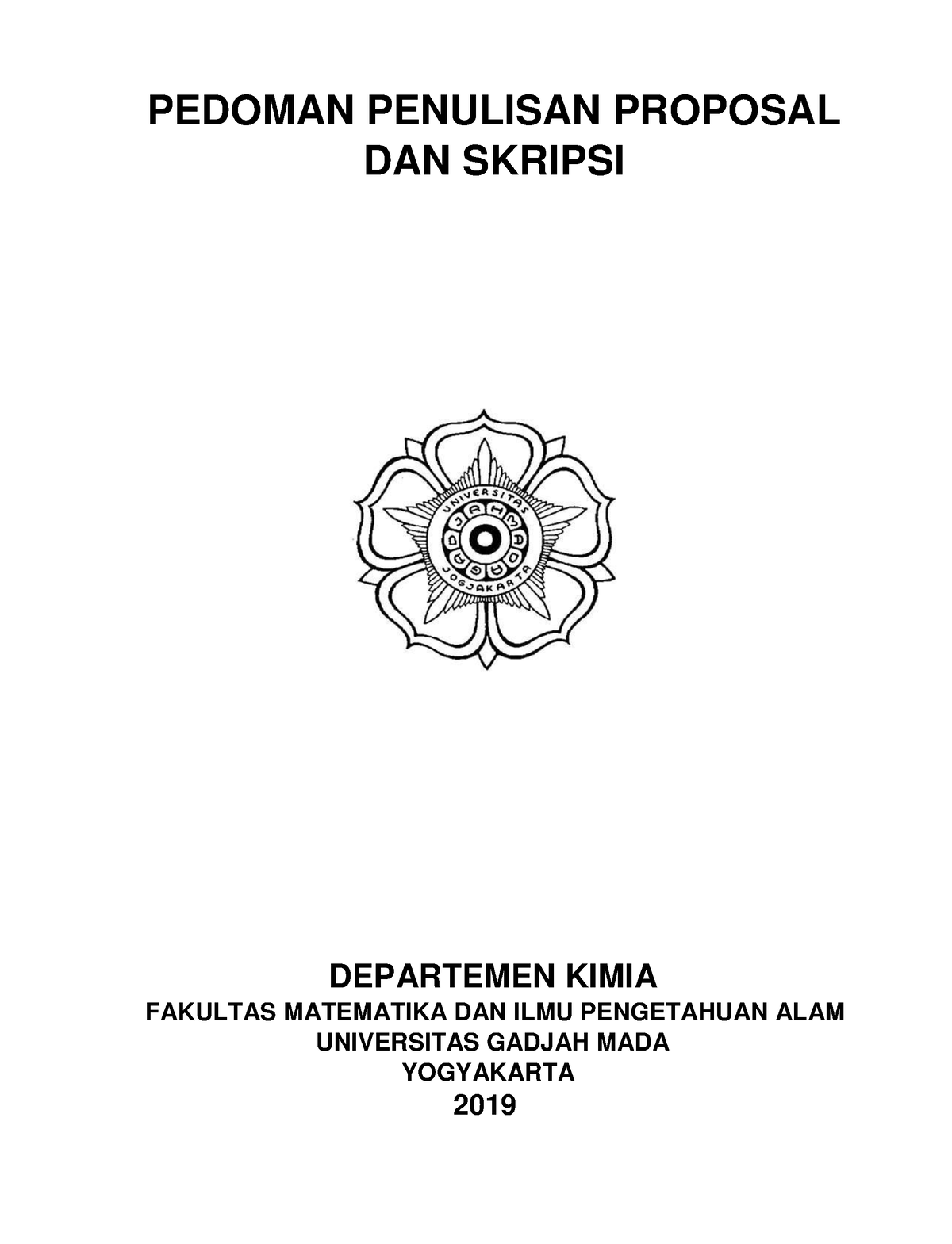 Pedoman Penulisan Skripsi Revisi 2019 Pedoman Penulisan Proposal Dan