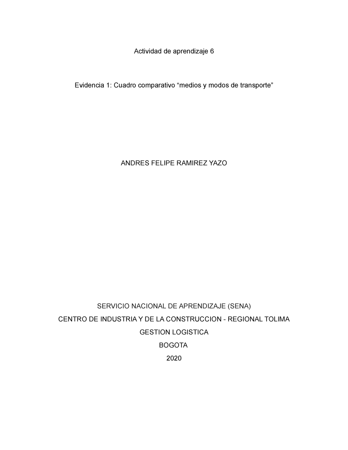 Evidencia 1 Cuadro Comparativo Actividad De Aprendizaje 6 Evidencia 1