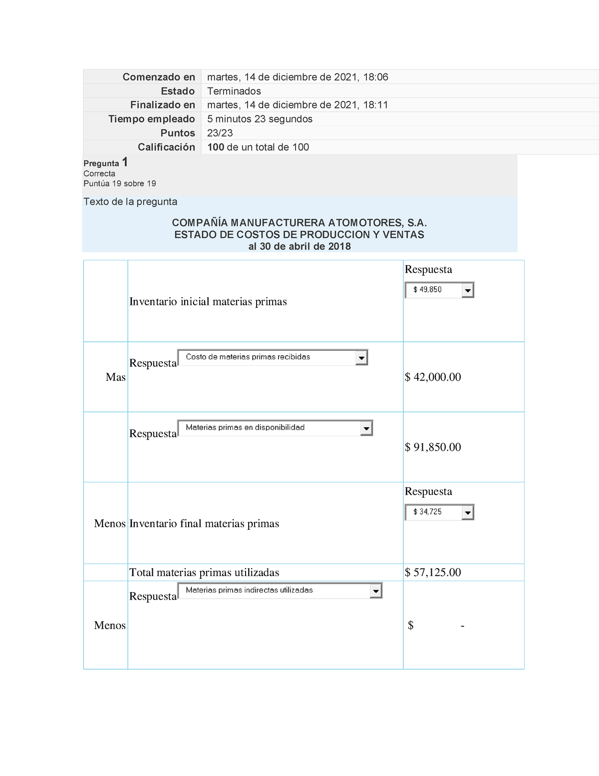 Elementos Del Costo Y La Estructura Del Reporte De Costos Costos Para