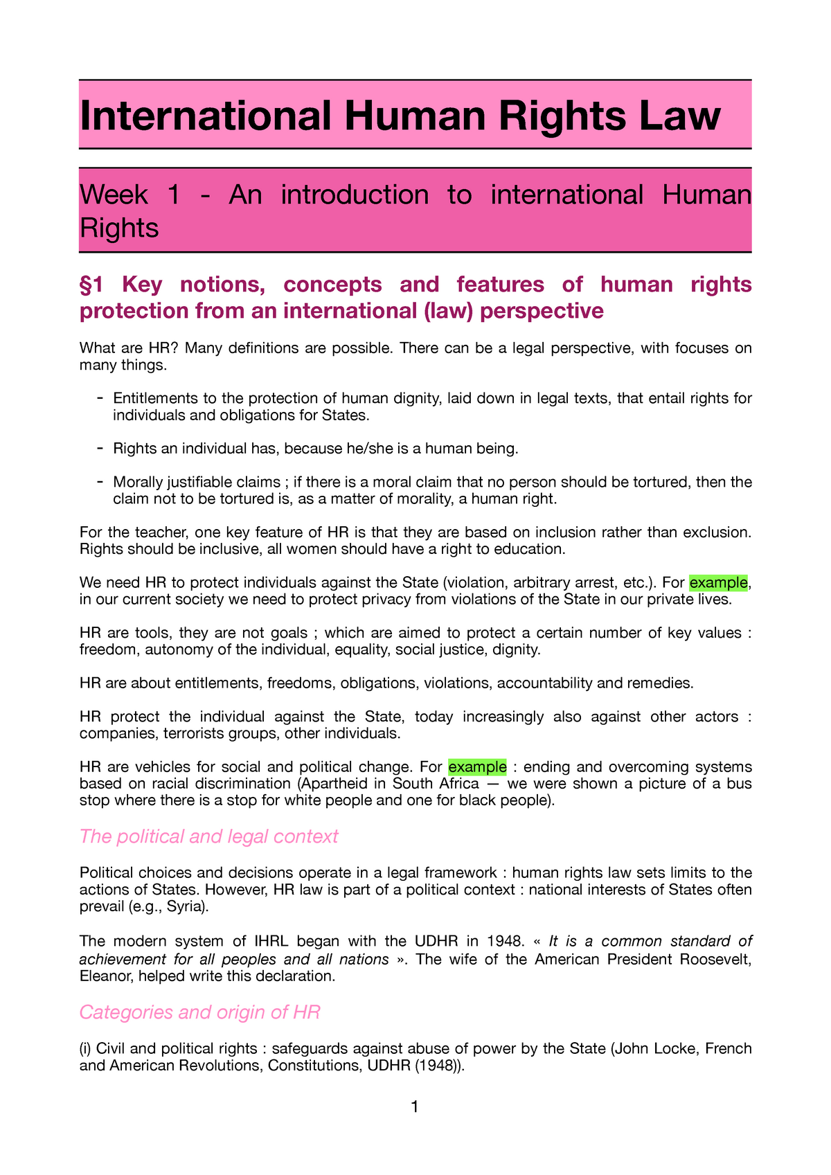 International Human Rights Law There Can Be A Legal Perspective With