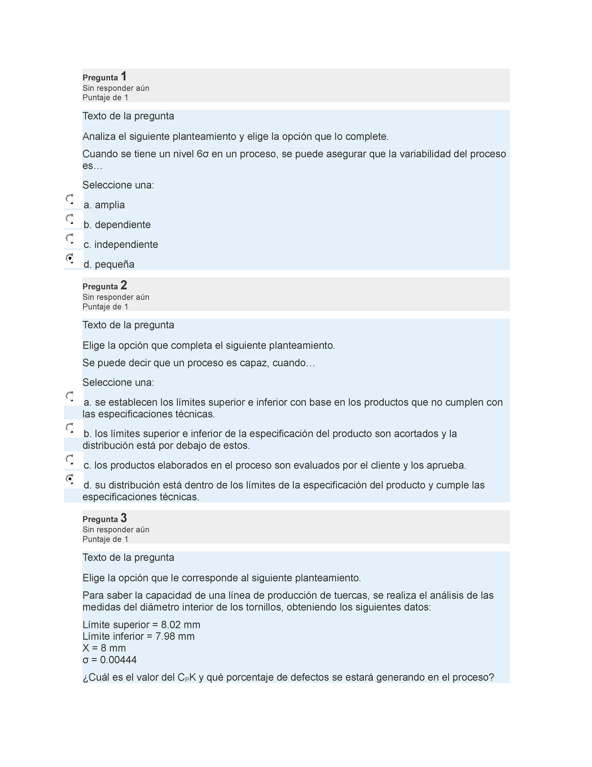 Administracion De Operaciones V2 4 Pregunta 1 Sin Responder Aún