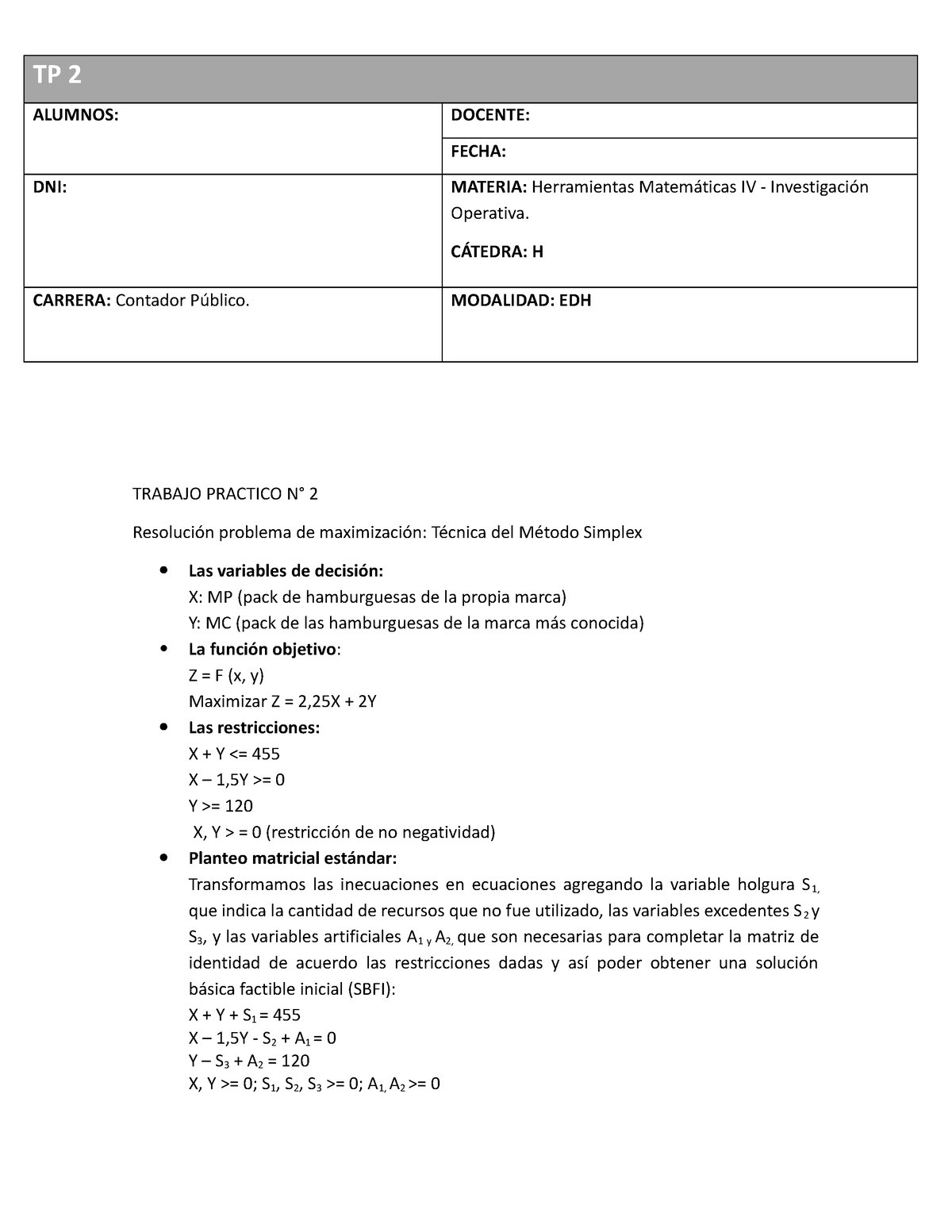 Tp2 Matematica Iv V Tp Obligatorio Tp 2 Alumnos Docente Fecha