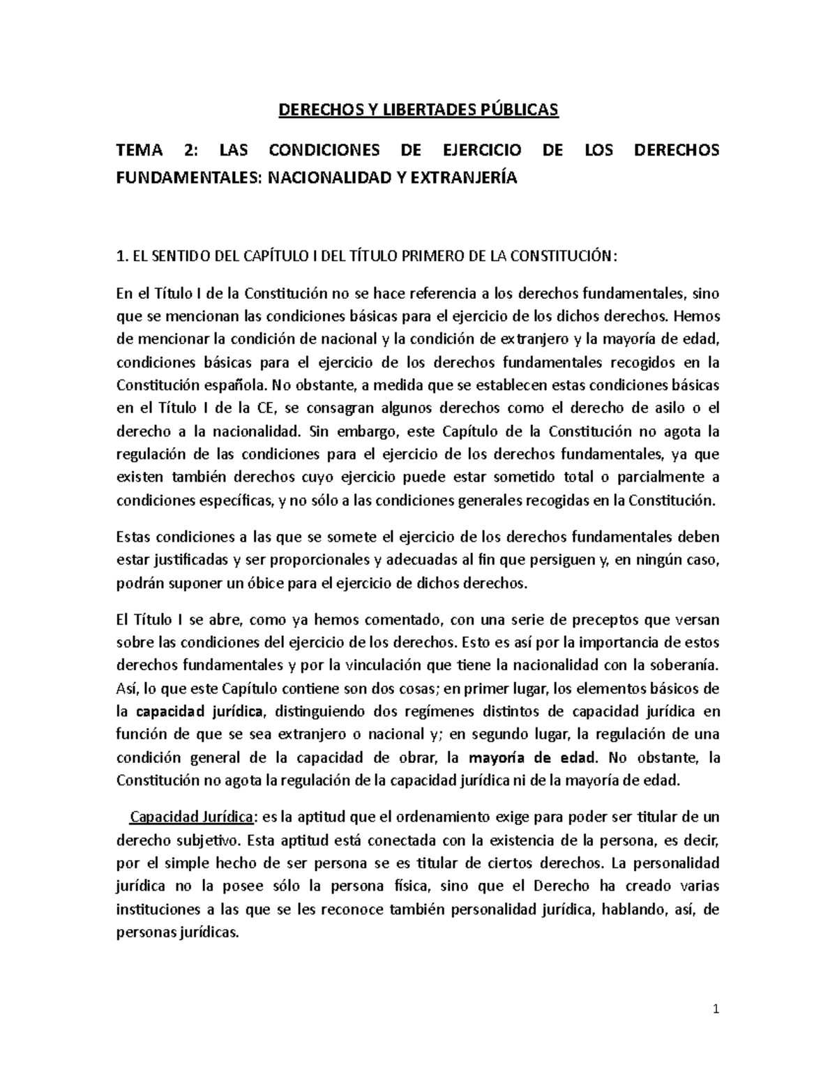 Derechos Y Libertades PÚblicas Tema 2 Derechos Y Libertades PÚblicas