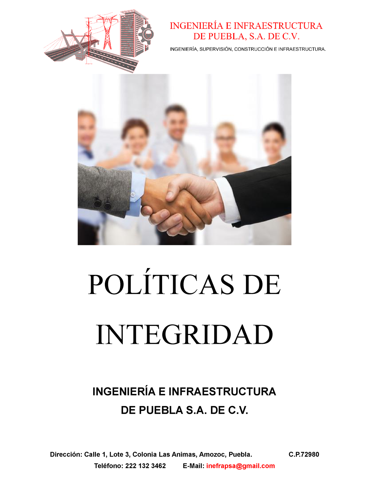 Manual PolÍticas De Integridad IngenierÍa E Infraestructura De Puebla