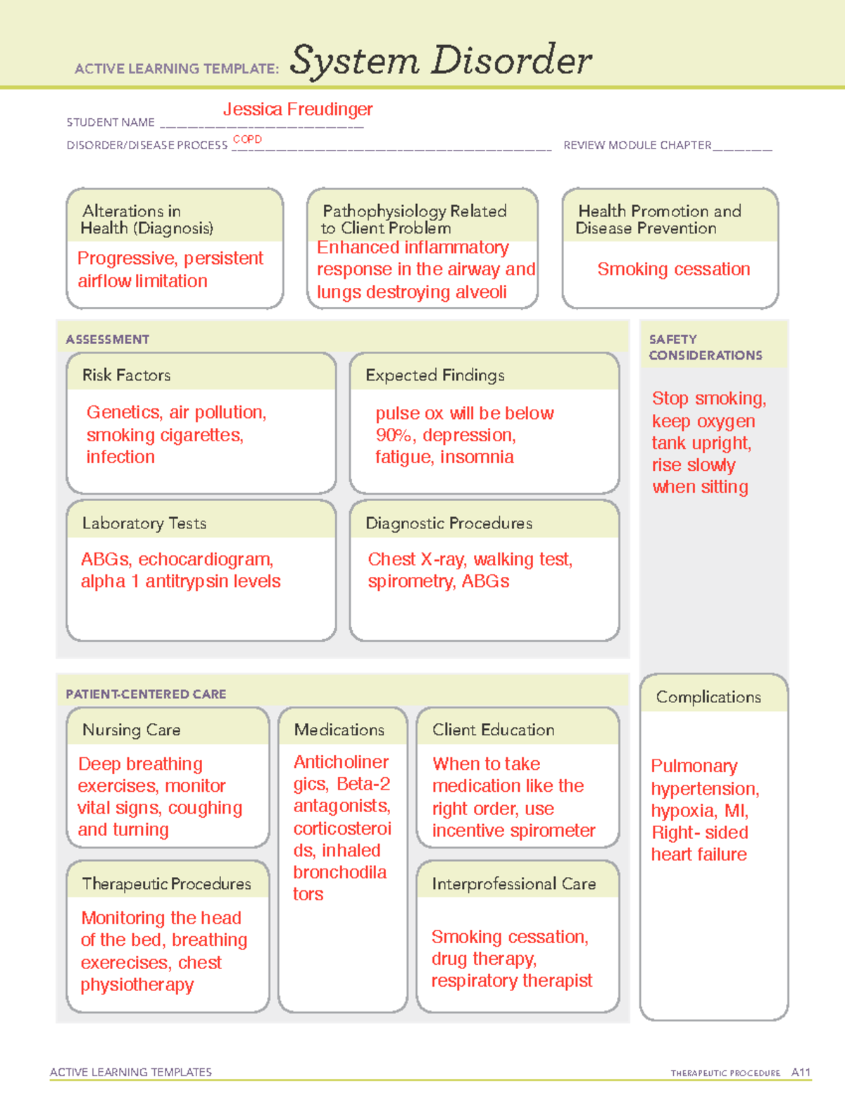 Ati System Disorder Template Copd