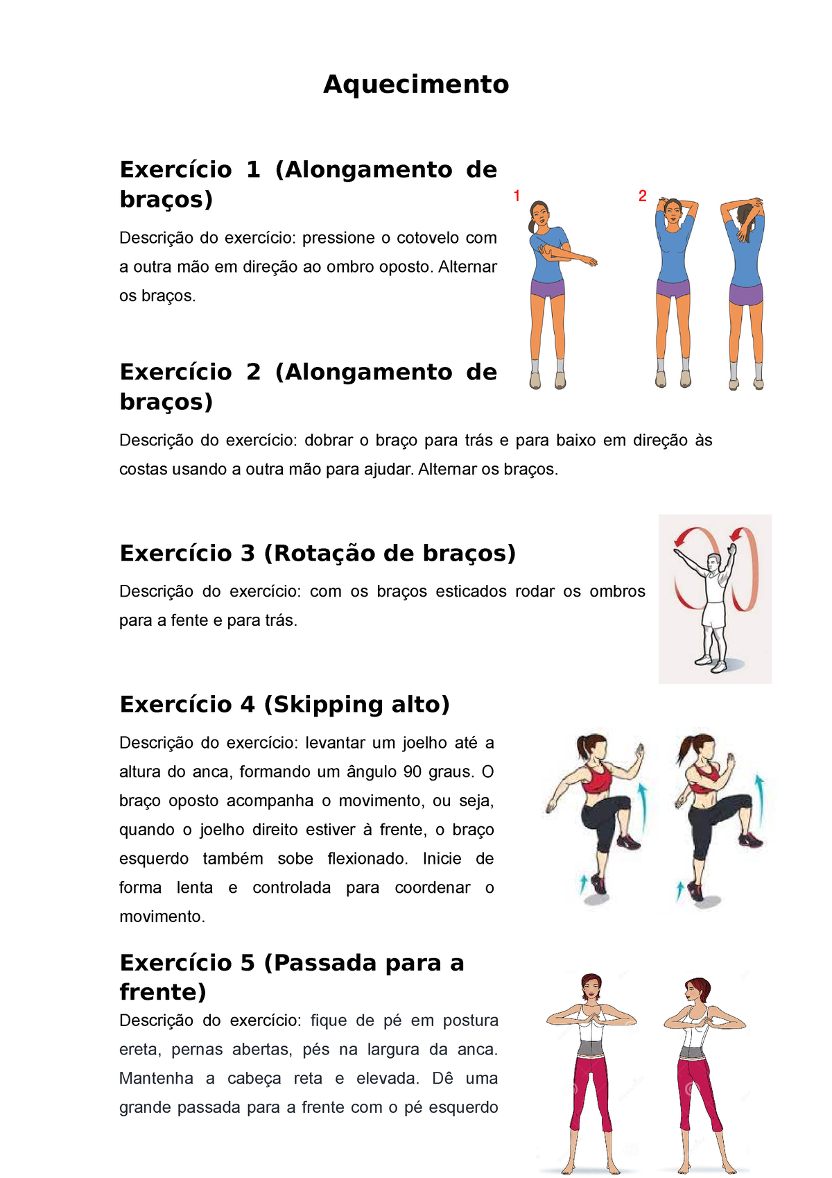 Aquecimento Para Educação Física 2 Aquecimento Exercício 1