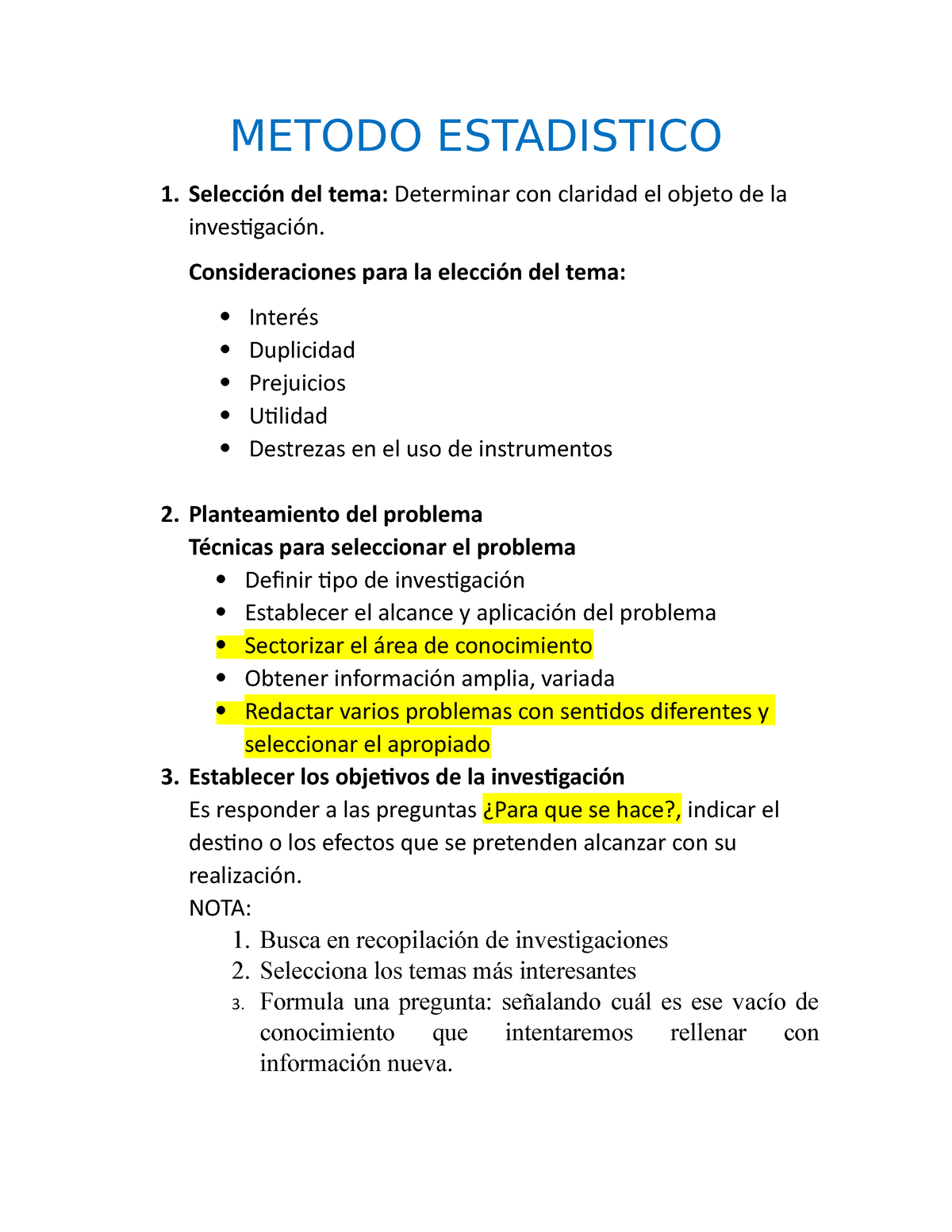 Metodo Estadistico Conceptos Básicos Del Método Científico Metodo