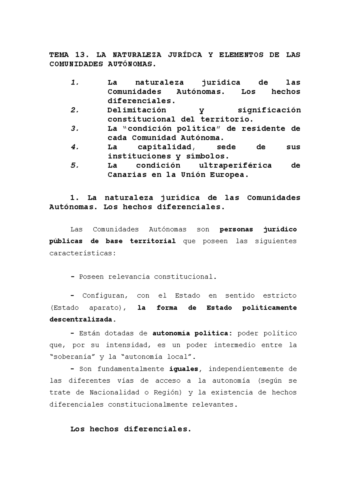 Tema 13 Apuntes 13 Tema 13 La Naturaleza JurÍdca Y Elementos De