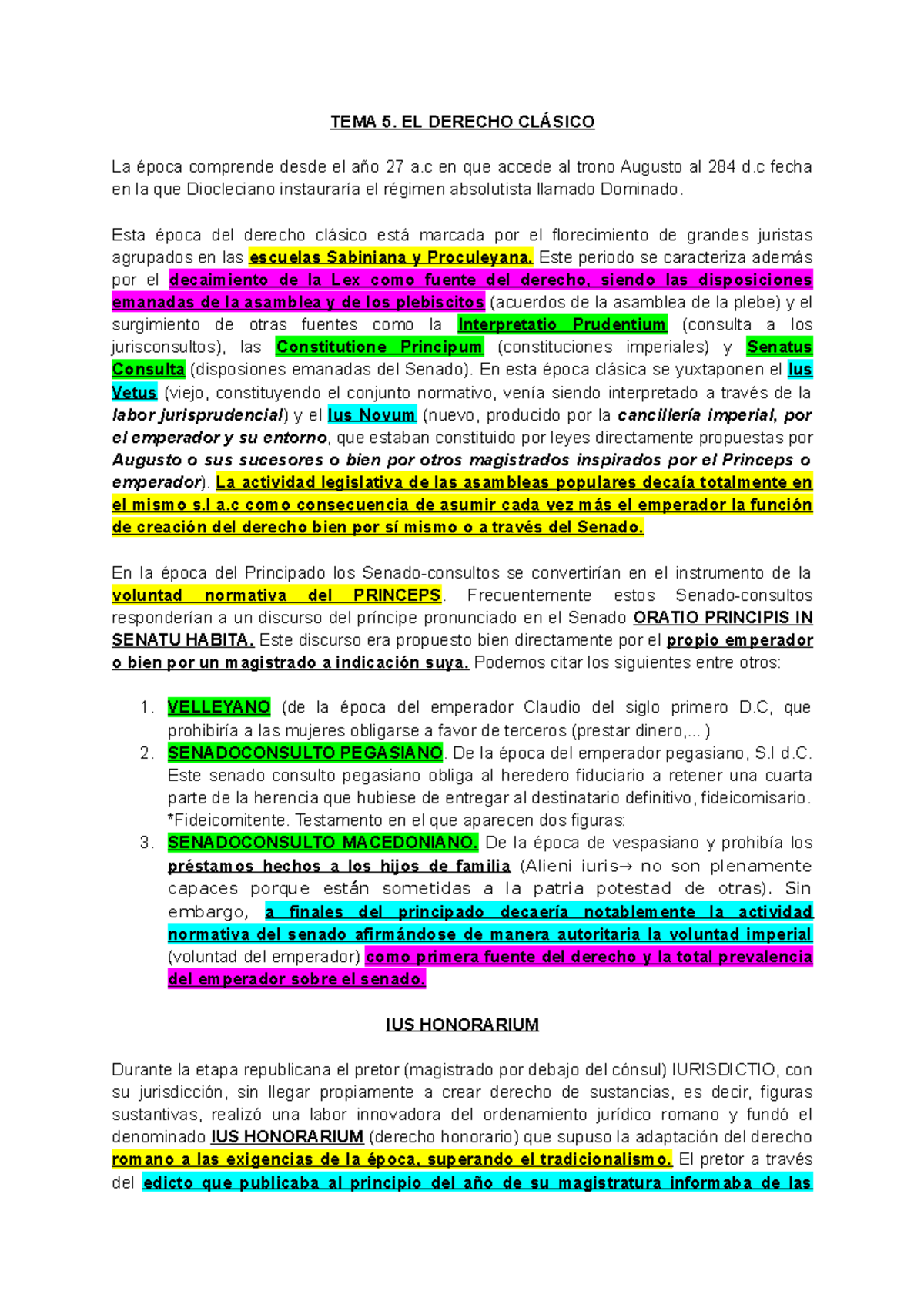 Tema 5 El Derecho Clásico Tema 5 El Derecho ClÁsico La época