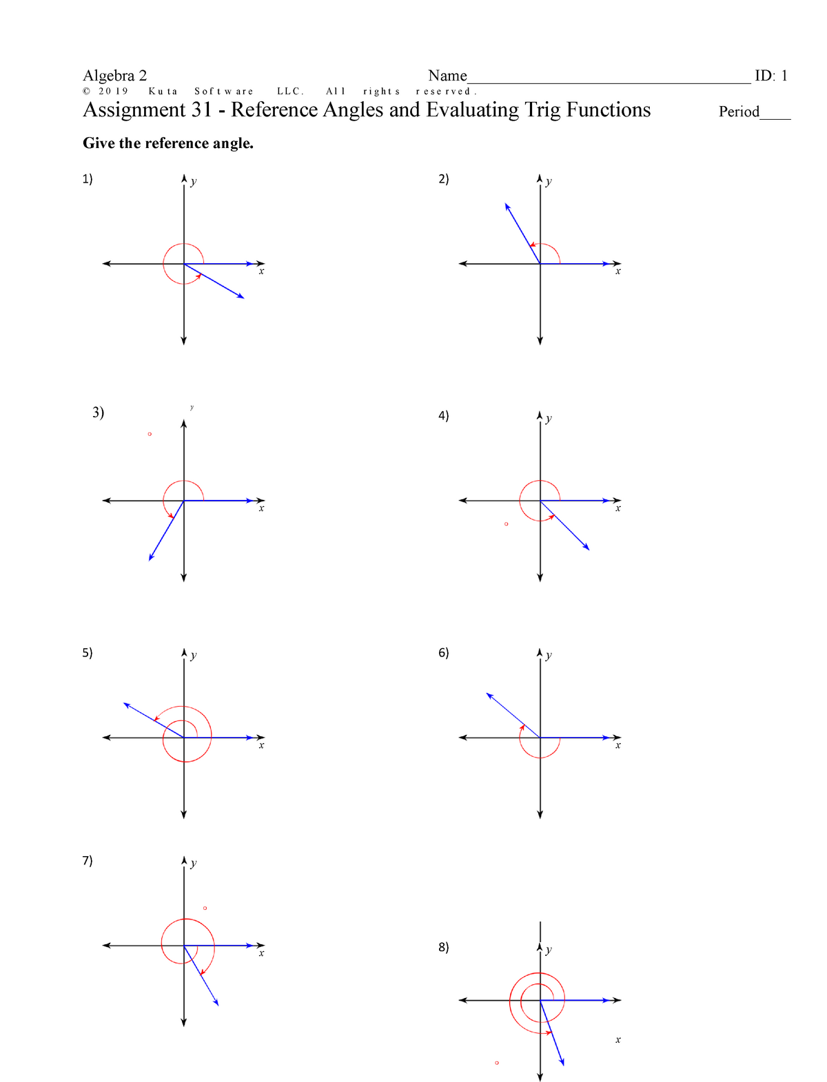 Reference Angles And Evaluating Trig Functions Bs Education Studocu