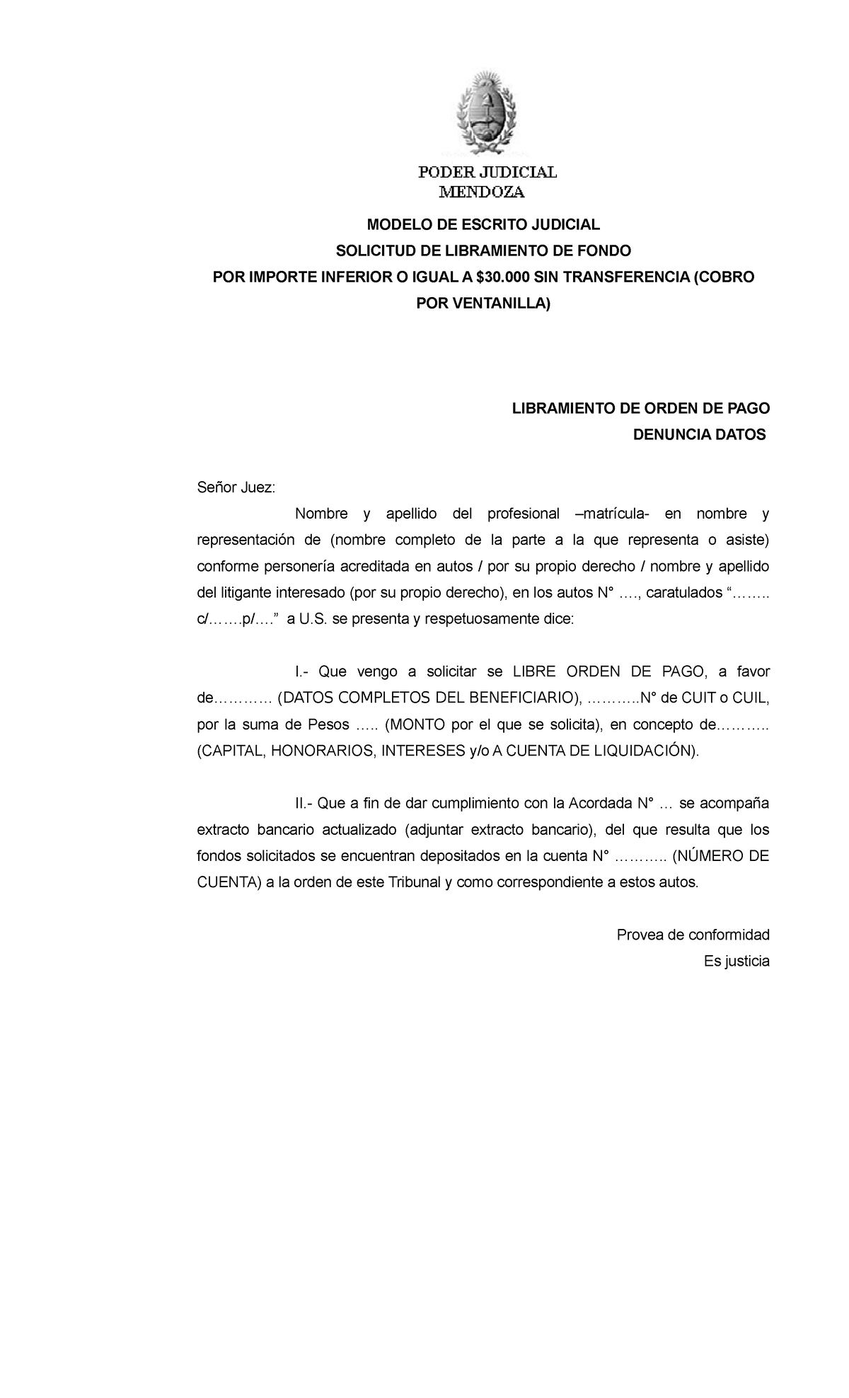 Solicitud Modelo De Escrito Judicial Image To U