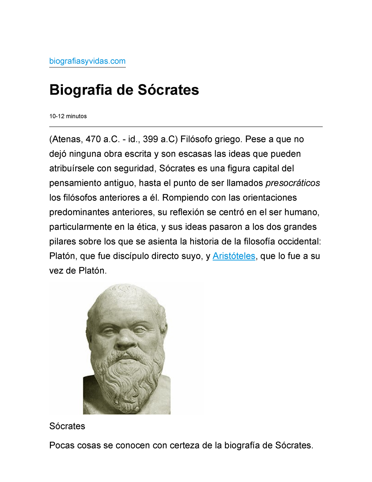 Biografía De Sócrates Rfgdsfdsf Biografiasyvidas Biografia De