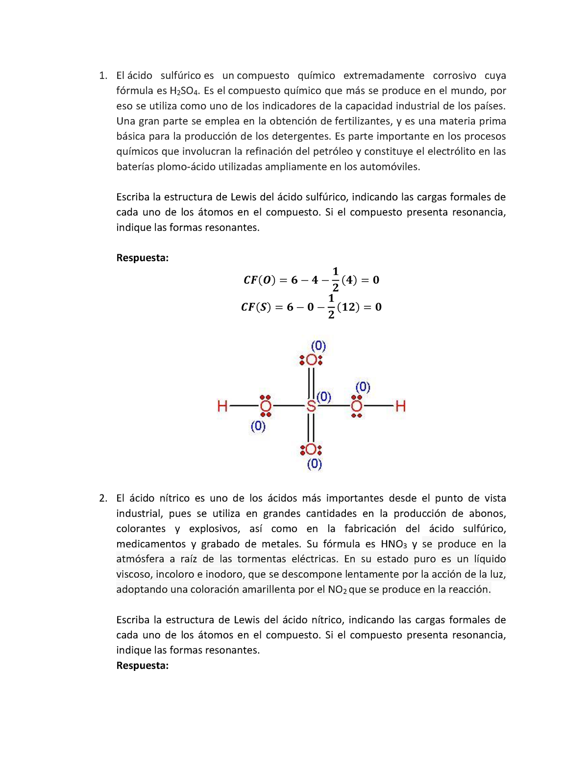 Realización Esquemática De Estructuras De Lewis Con Cargas Formales