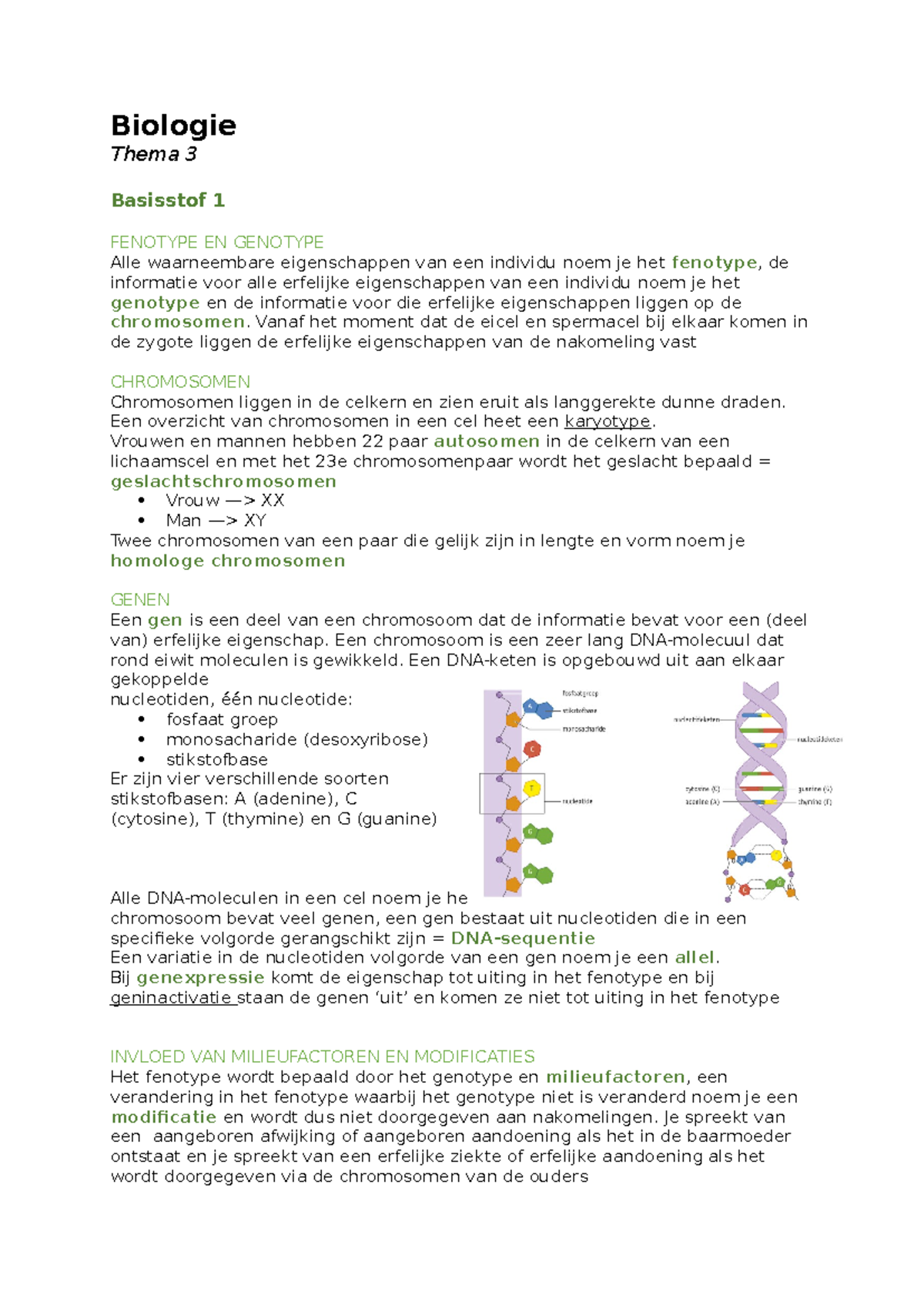 Samenvatting Thema 3 Biologie Voor Jou Biologie Thema 3 Basisstof 1