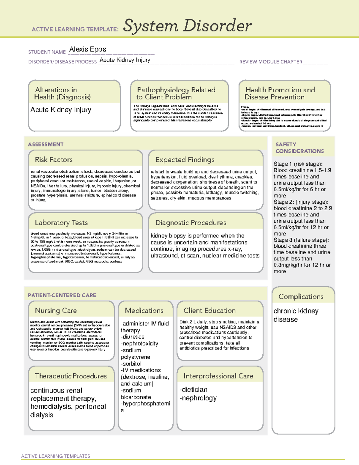 Ati System Disorder Aki Active Learning Templates System Disorder