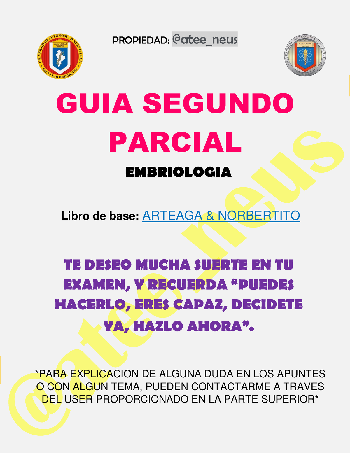 Embriologia 2do Parcial Guia Segundo Parcial Embriologia Propiedad