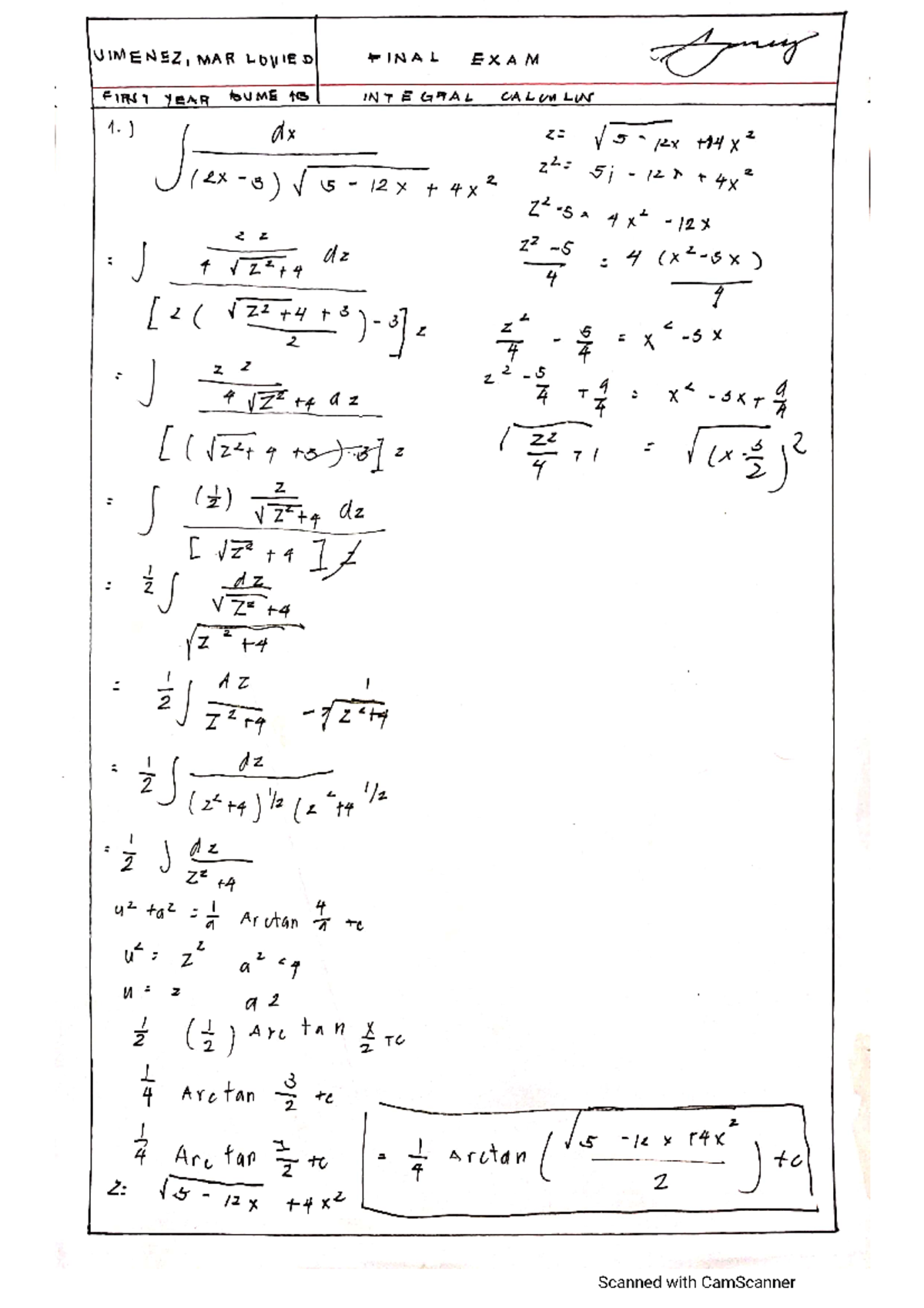 Learning Activity And Sample Problems Integral Calculus 2 Pangsu