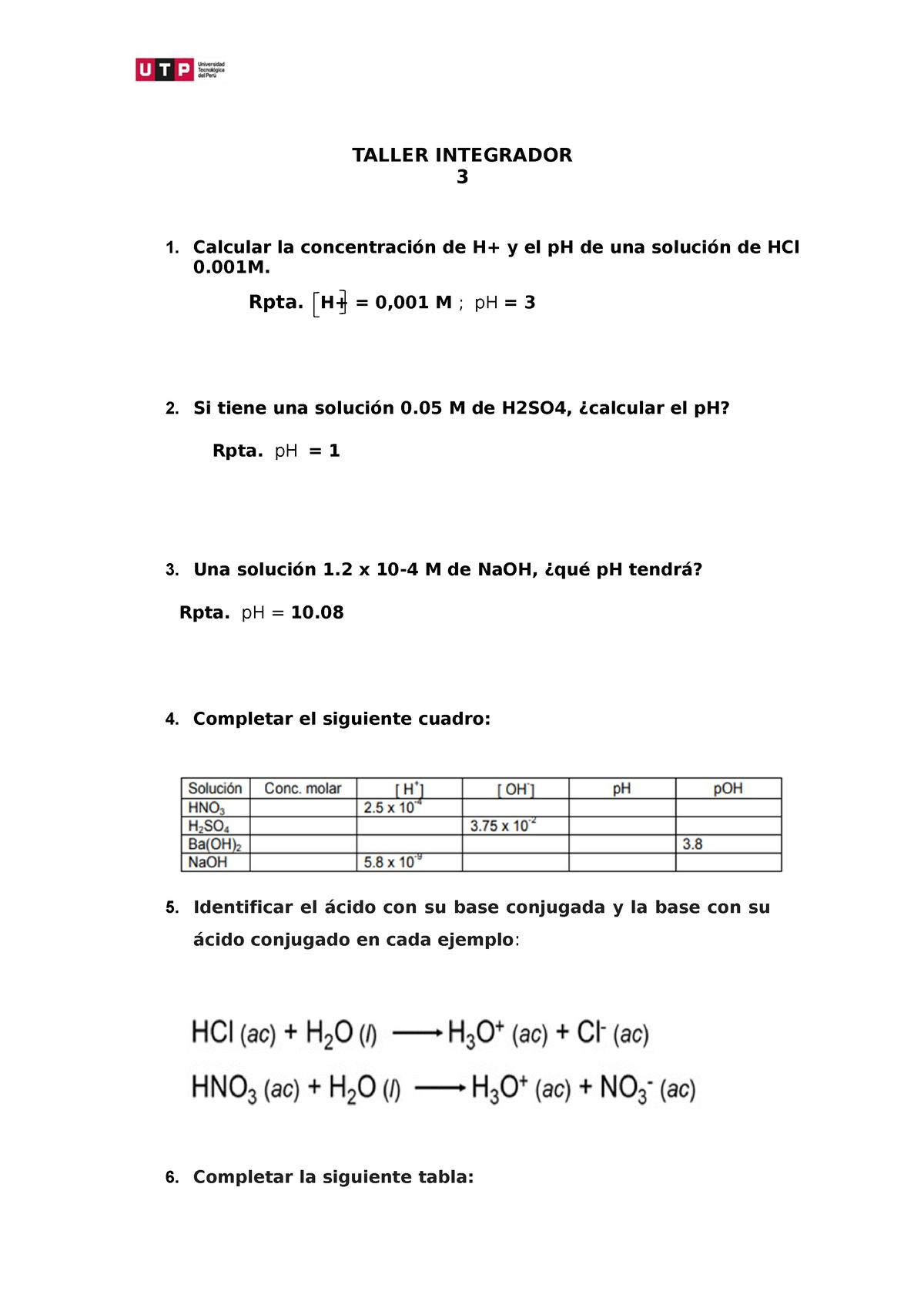 Química Taller Integrador S12 Quimica General 17871 Utp Studocu