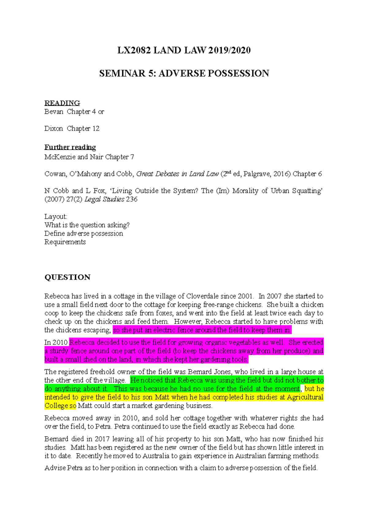 Land Seminar 5 Fundamental Land Regulations Lx2082 Land Law 2019