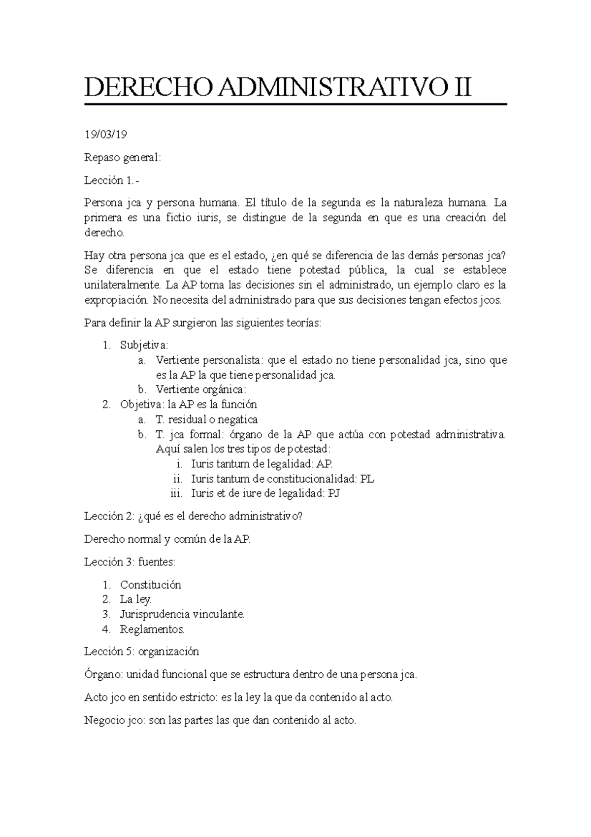 Derecho Administrativo Ii Derecho Administrativo Ii 1903 Repaso