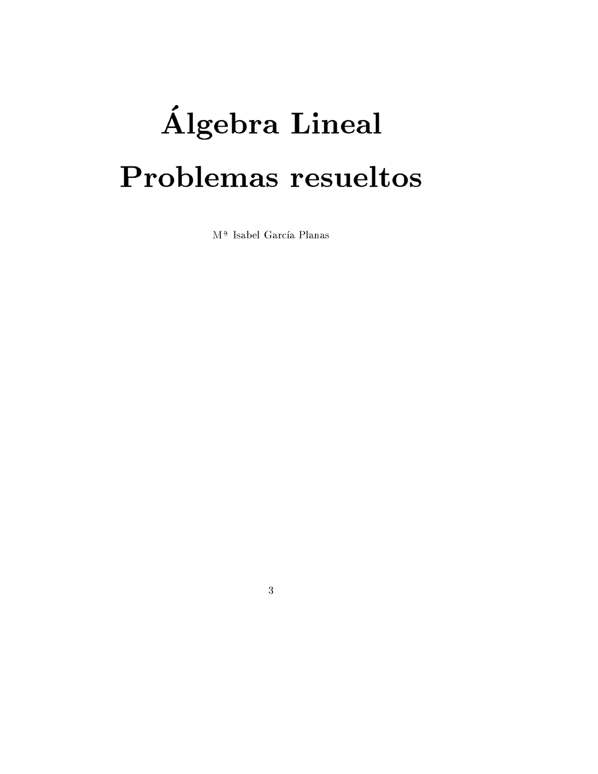 Álgebra Líneal Problemas Resueltos Ma Isabel García 2da Edición