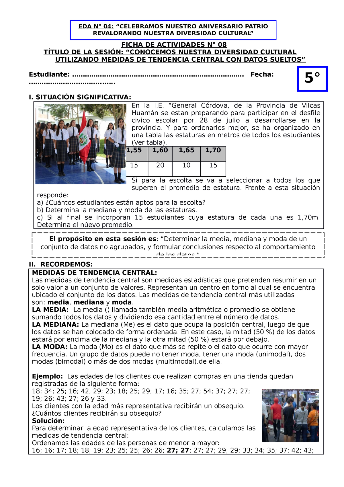 Ficha 8 5to Eda4 Sdfgh Ficha De Actividades N° 08 TÍtulo De La