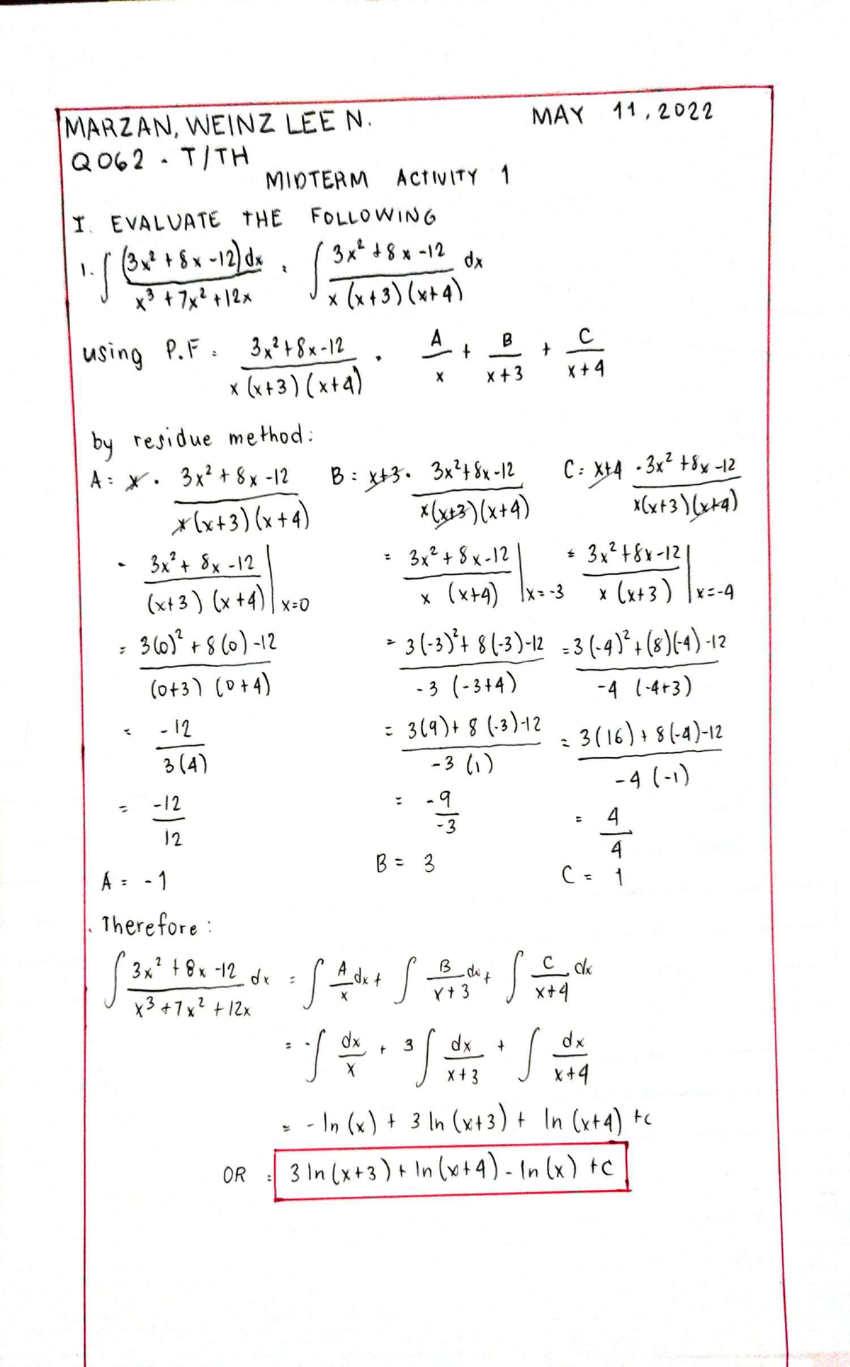 Midterm Activity 1 Calculus 2 Studocu