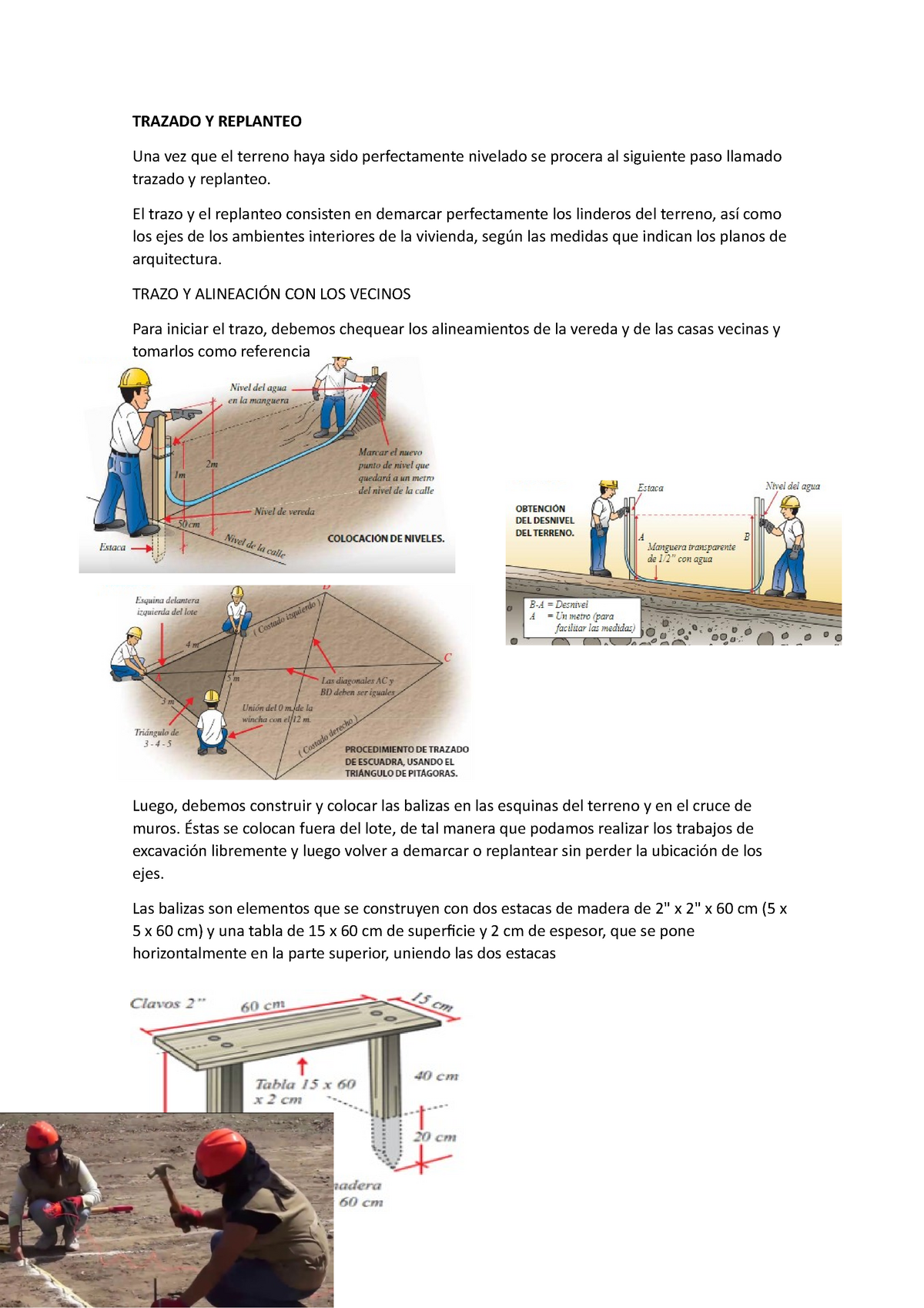 Trazado Y Replanteo Trazado Y Replanteo Una Vez Que El Terreno Haya