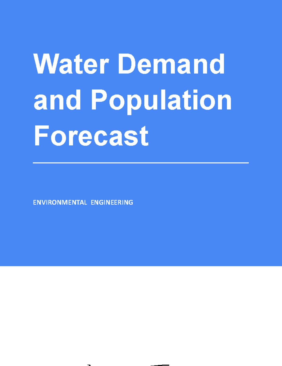 Water Demand And Population Forecasting Copyright © 2014 2020