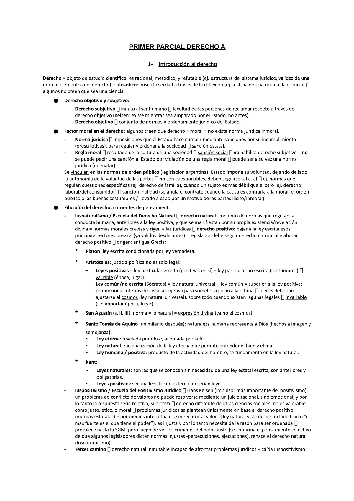 Primer Parcial Derecho A Primer Parcial Derecho A 1 Introducción Al