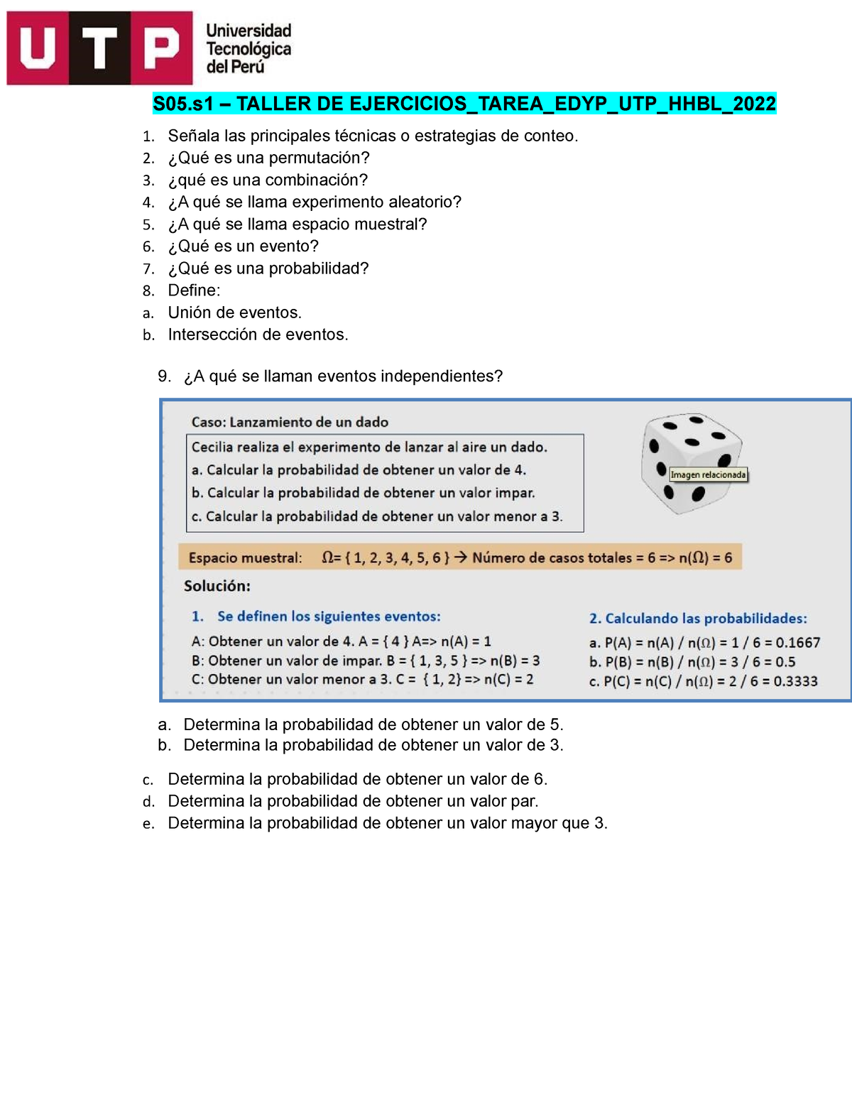 S05s1 Taller De Ejercicios Tarea Edyp Utp Hhbl 2022 S05 Taller