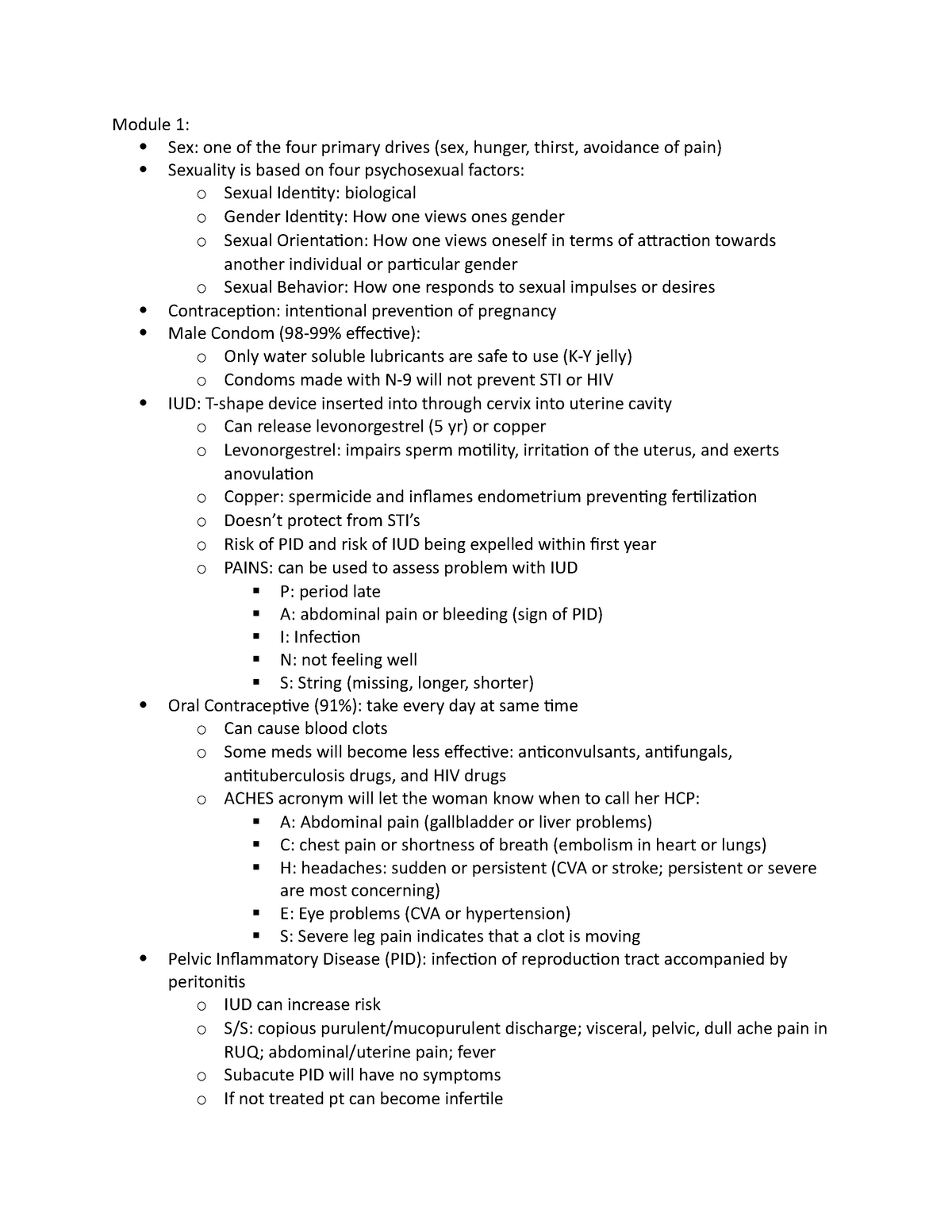 Modules 1 And 2 Lecture Notes Module 1 Sex One Of The Four Primary