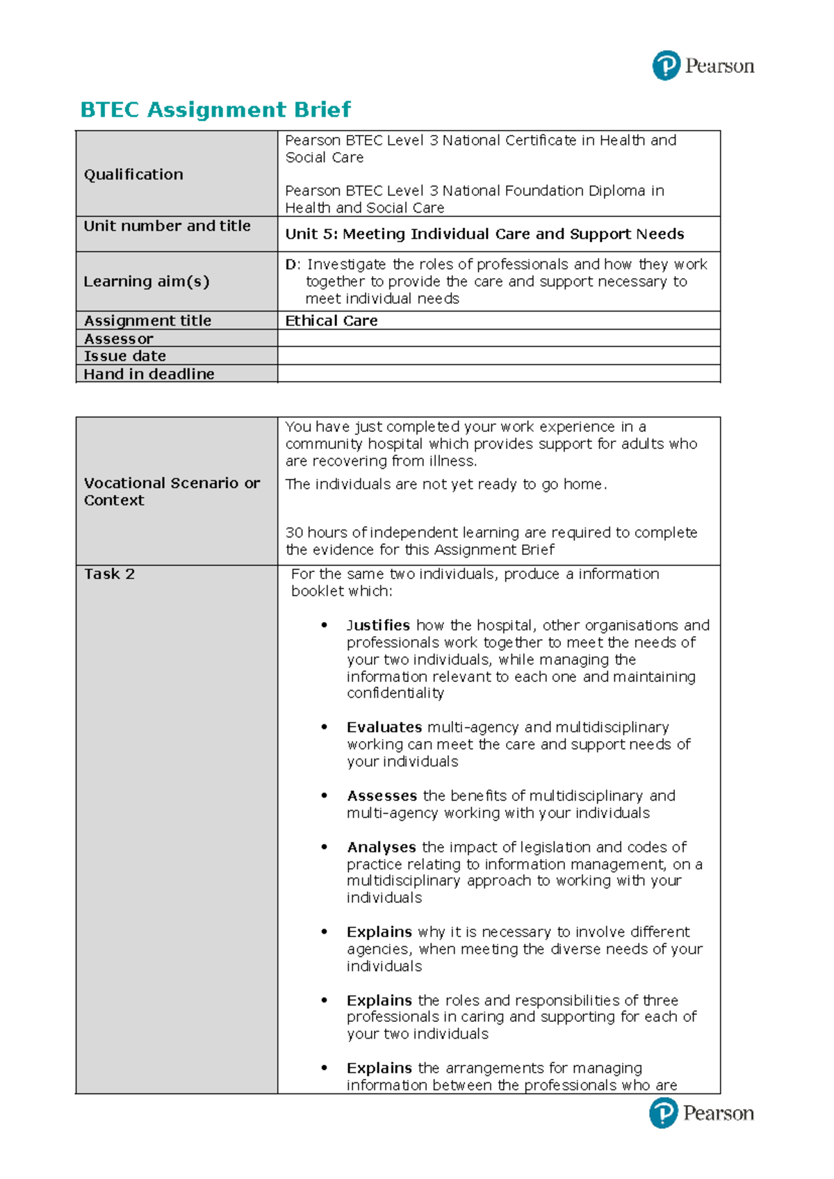 Unit 5 Task 2 Assignment Brief 23 24 Btec Assignment Brief