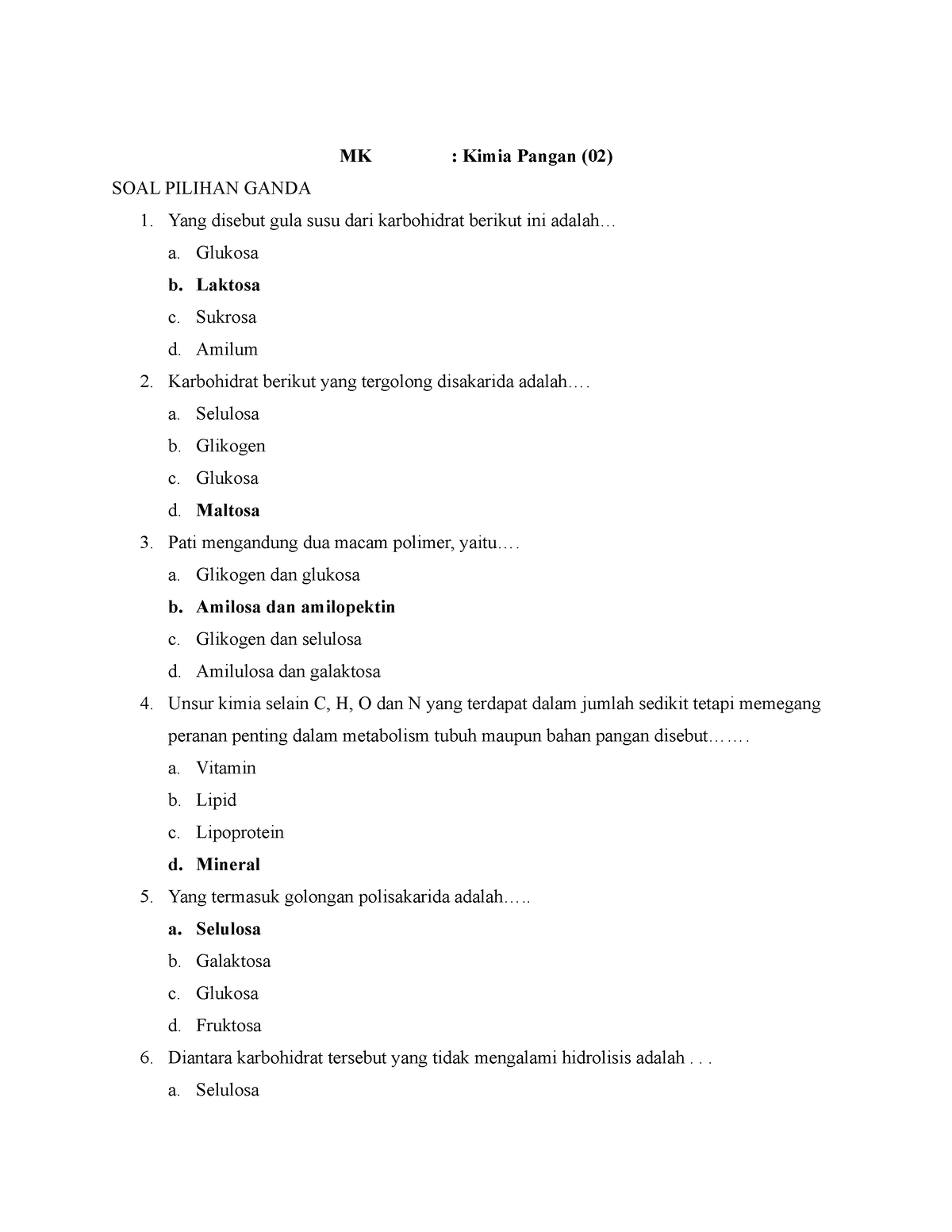 Tugas Kimia Pangan Dan Hasil Pertanian Mk Kimia Pangan 02 Soal