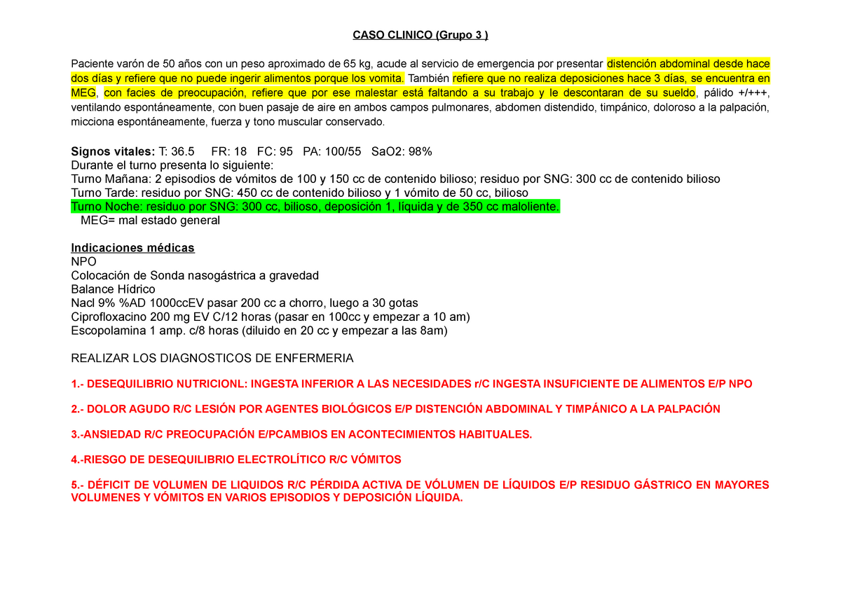 Caso Clinico 9 Pae Caso Clinico Grupo 3 Paciente Varón De 50 Años