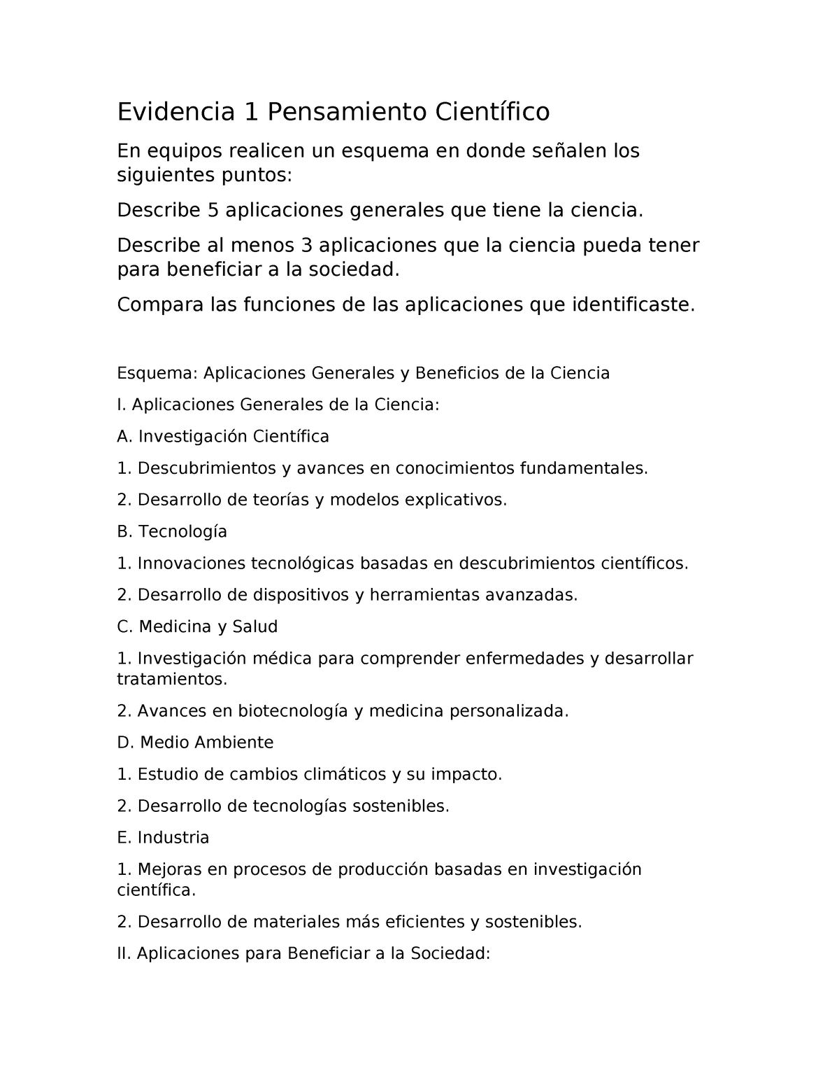 Evidencia 1 Pensamiento Científico Describe Al Menos 3 Aplicaciones