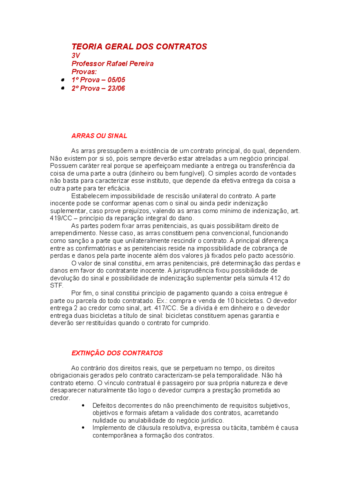 Aulas Resumo Teoria Geral Dos Contratos Teoria Geral Dos Contratos