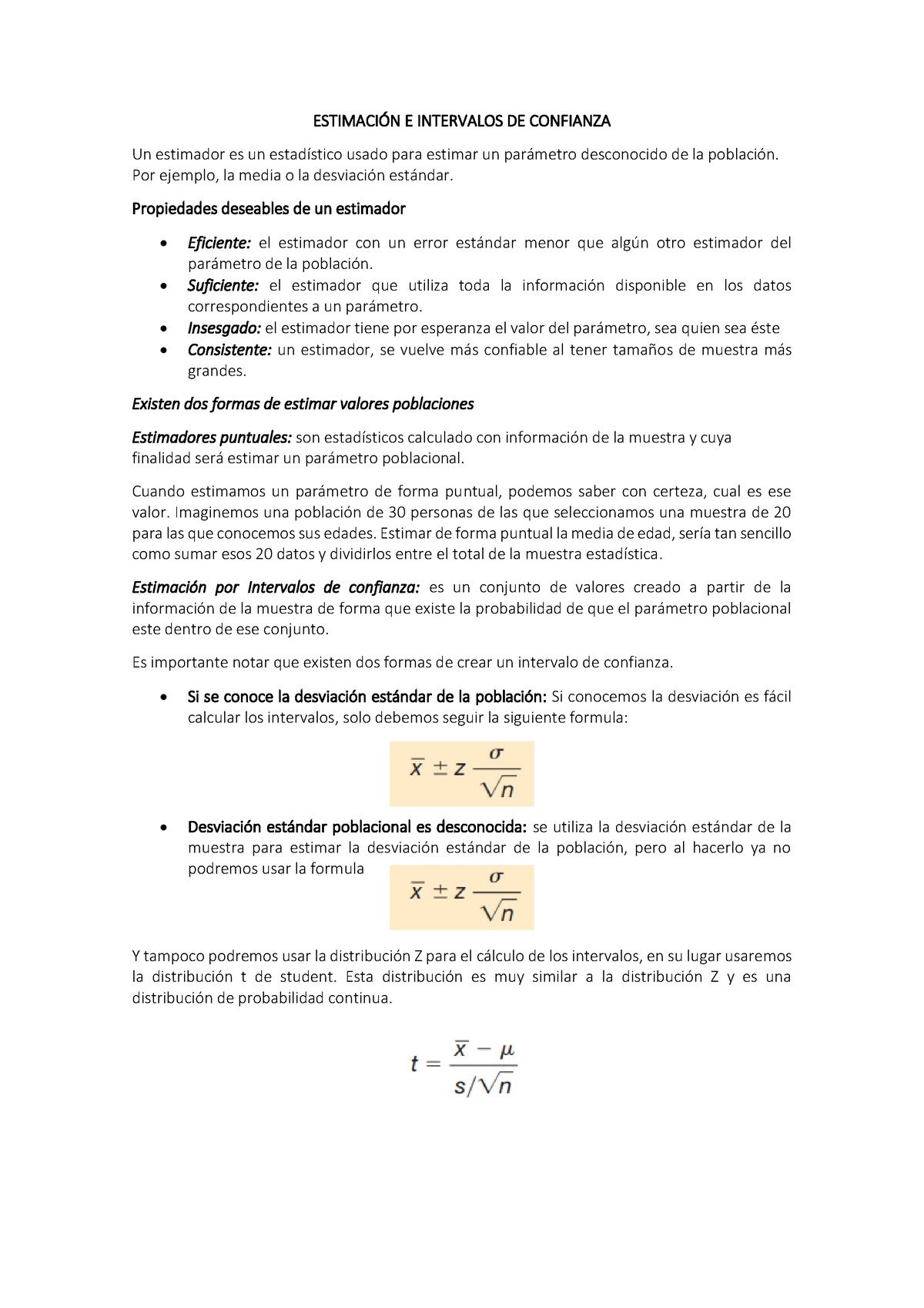 Estimación E Intervalos De Confianza Pruebas De Hipotesis Estimaci”n