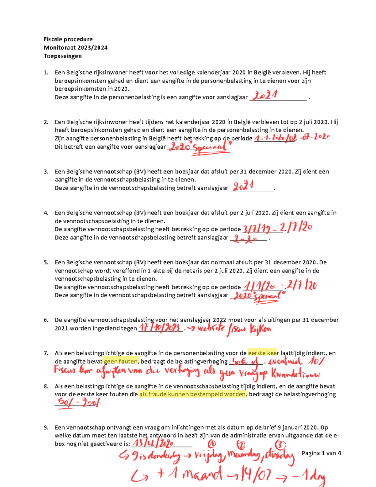 Fiscale Procedure Monitoraat Oefeningen 2023 2024 231220 161244