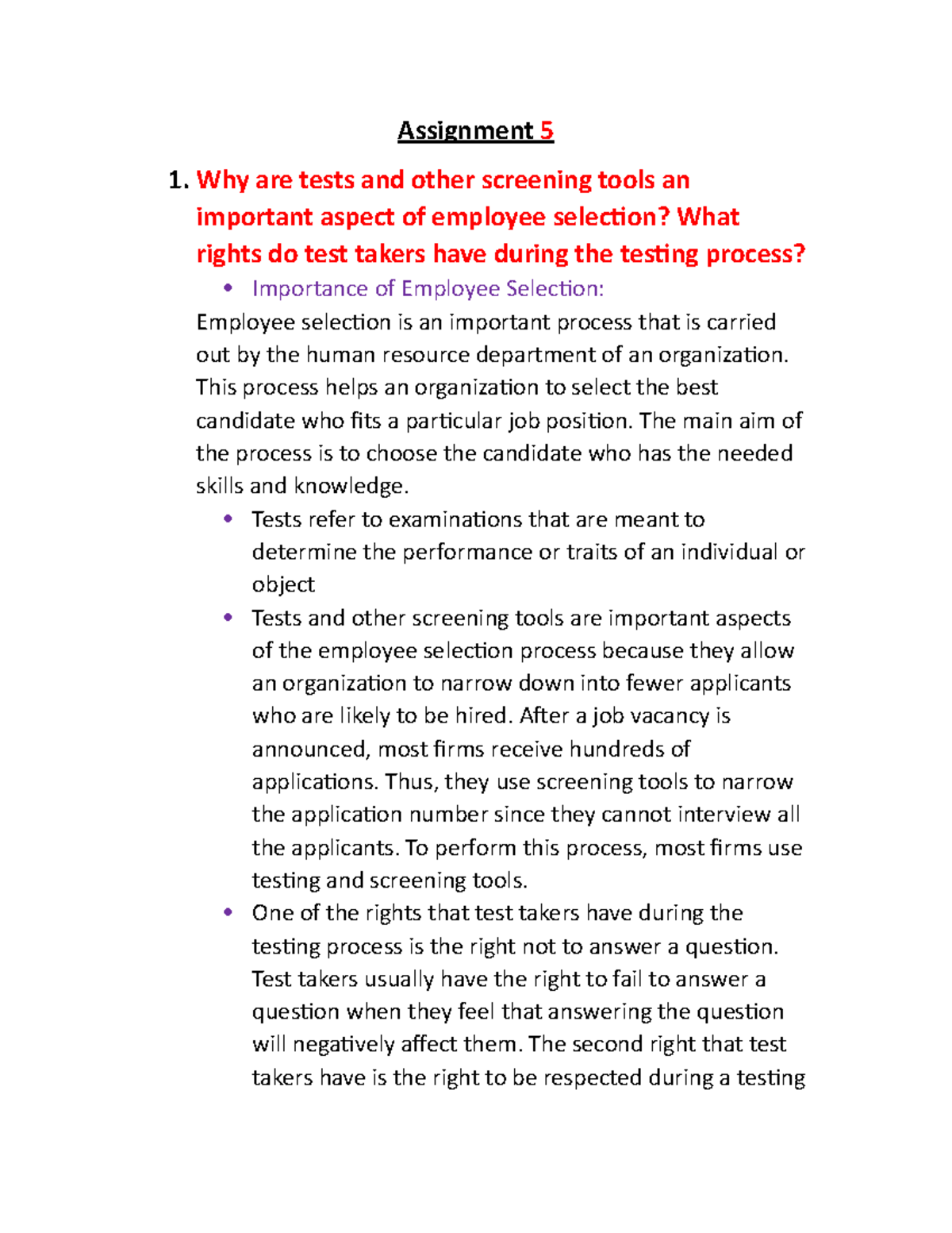 Assignment 5 Notes Assignment 5 1 Why Are Tests And Other